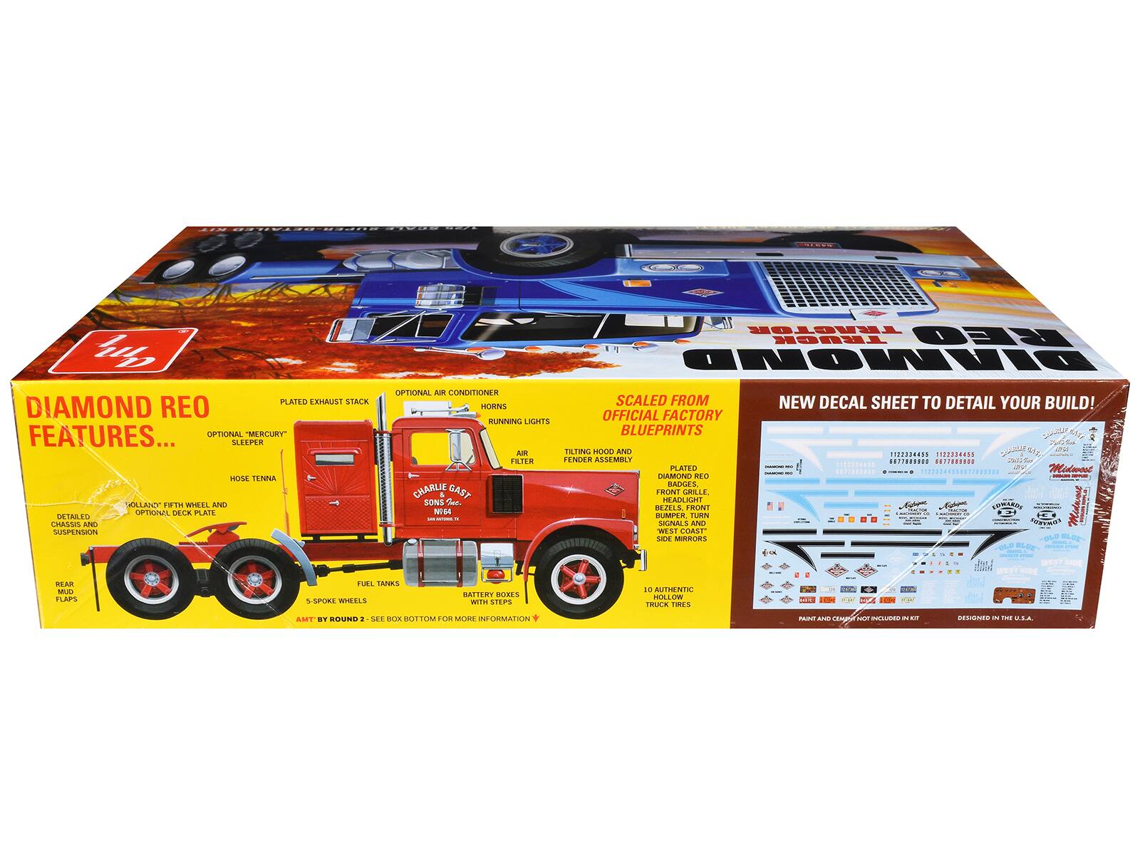 Skill 3 Model Kit Diamond Reo Truck Tractor 1/25 Scale Model by AMT ...