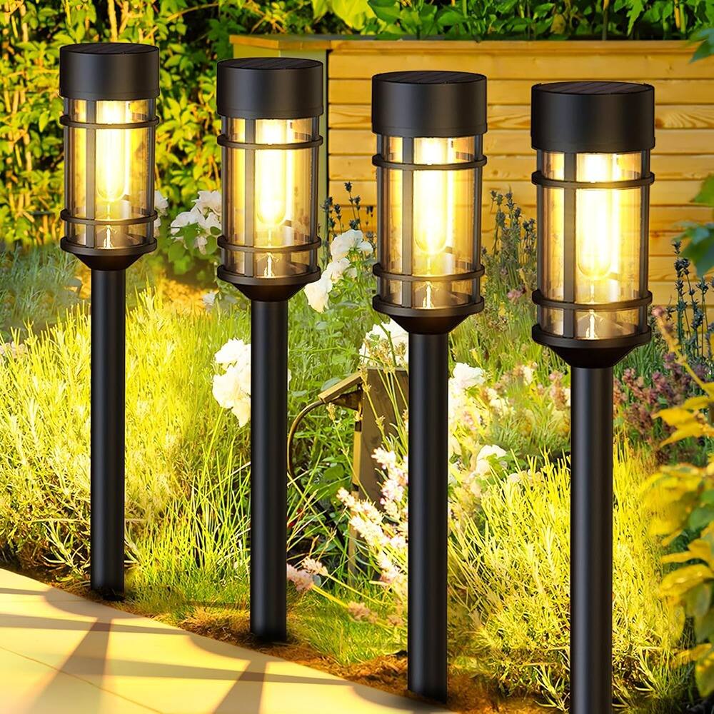 MOSZAR LLC 8 Pack Solar Pathway Lights Outdoor, Waterproof Solar Lights ...