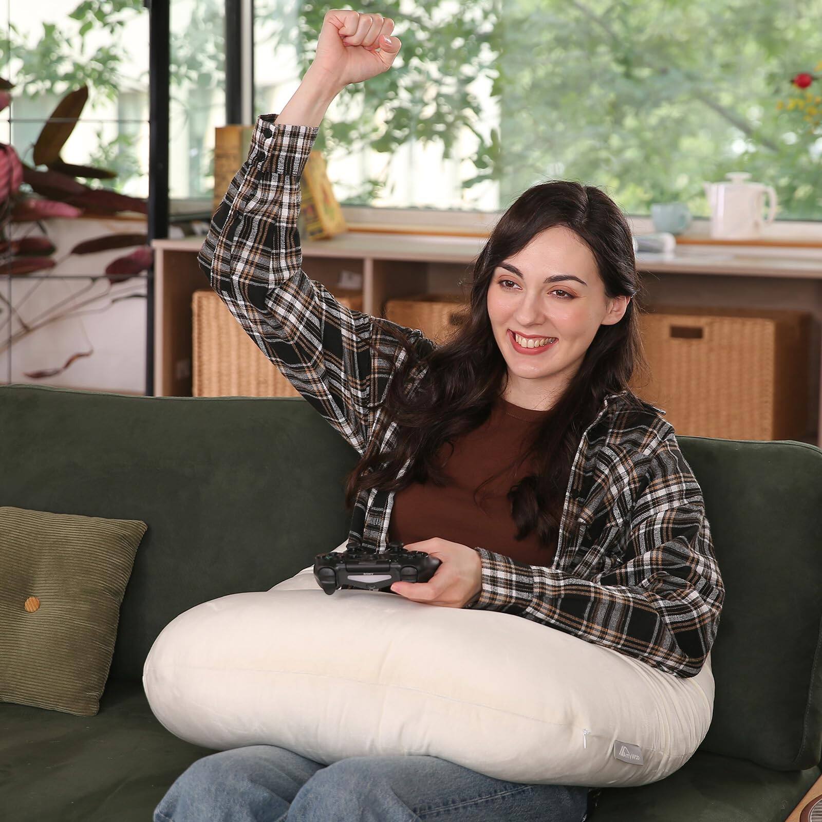 MAGICAL RUBS U shape Gaming & Lap Pillow Crochet Reading Support With ...