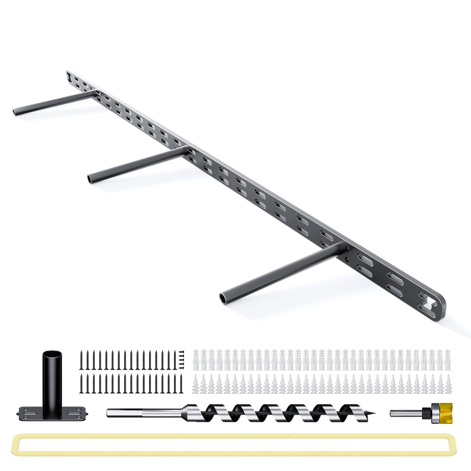 JETRANSPORT Floating Shelf Bracket Heavy Duty Decorative Hardware Black ...