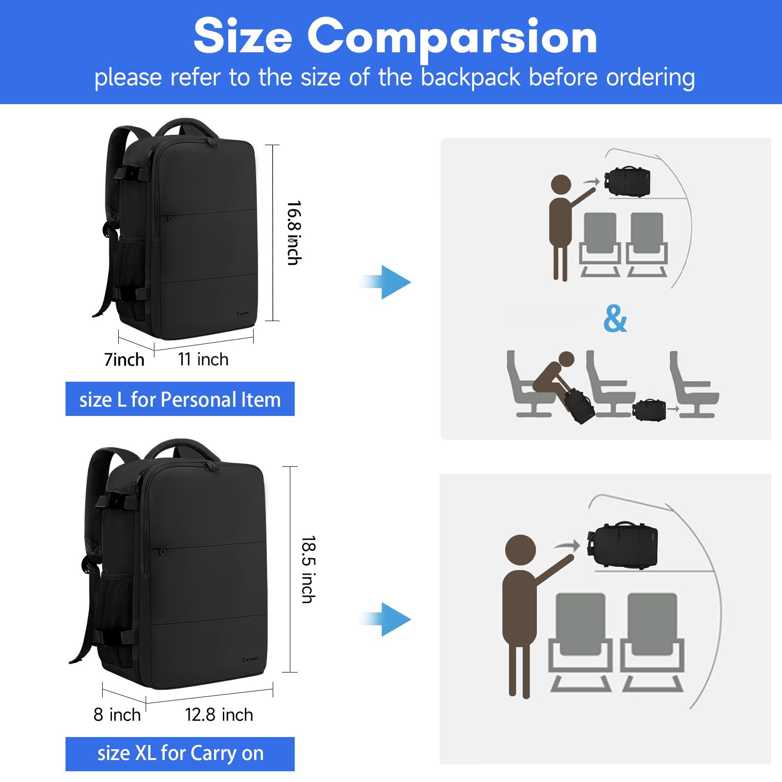 NICHOLAS KLEIN Travel Laptop Backpack For Men Women Airplane Approved ...