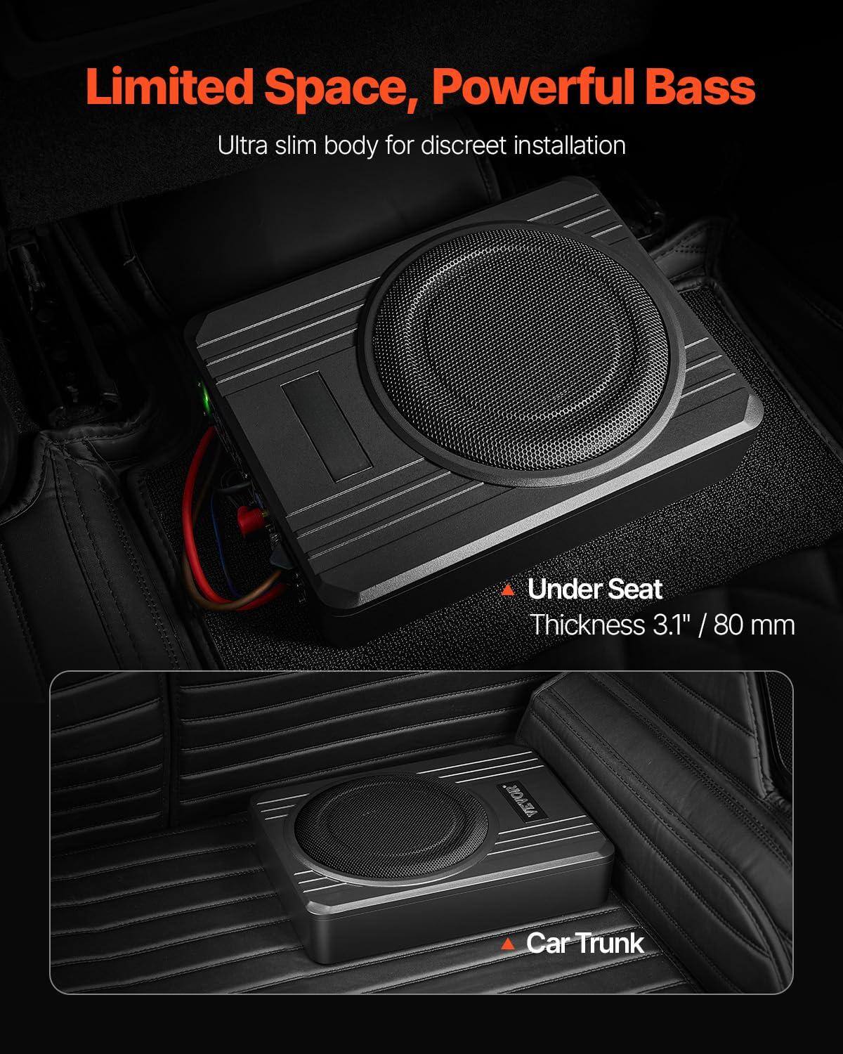 Dazzling Pops 8 400w Underseat Car Subwoofer Slim Subwoofers Under The ...