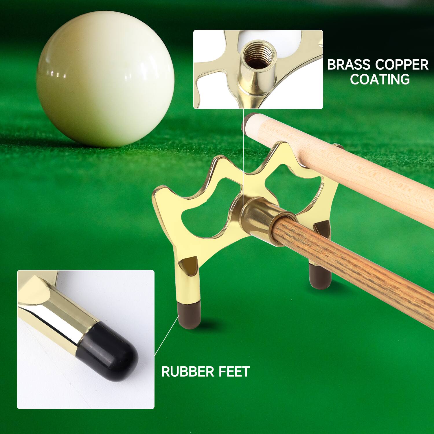 GSE Games & Sports Expert Billiard Pool Cue Stick Brass Metal Screw on ...