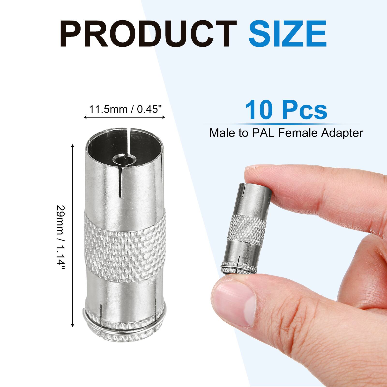 Unique Bargains 10pcs Coaxial Connector, Quick Push On Male to PAL ...