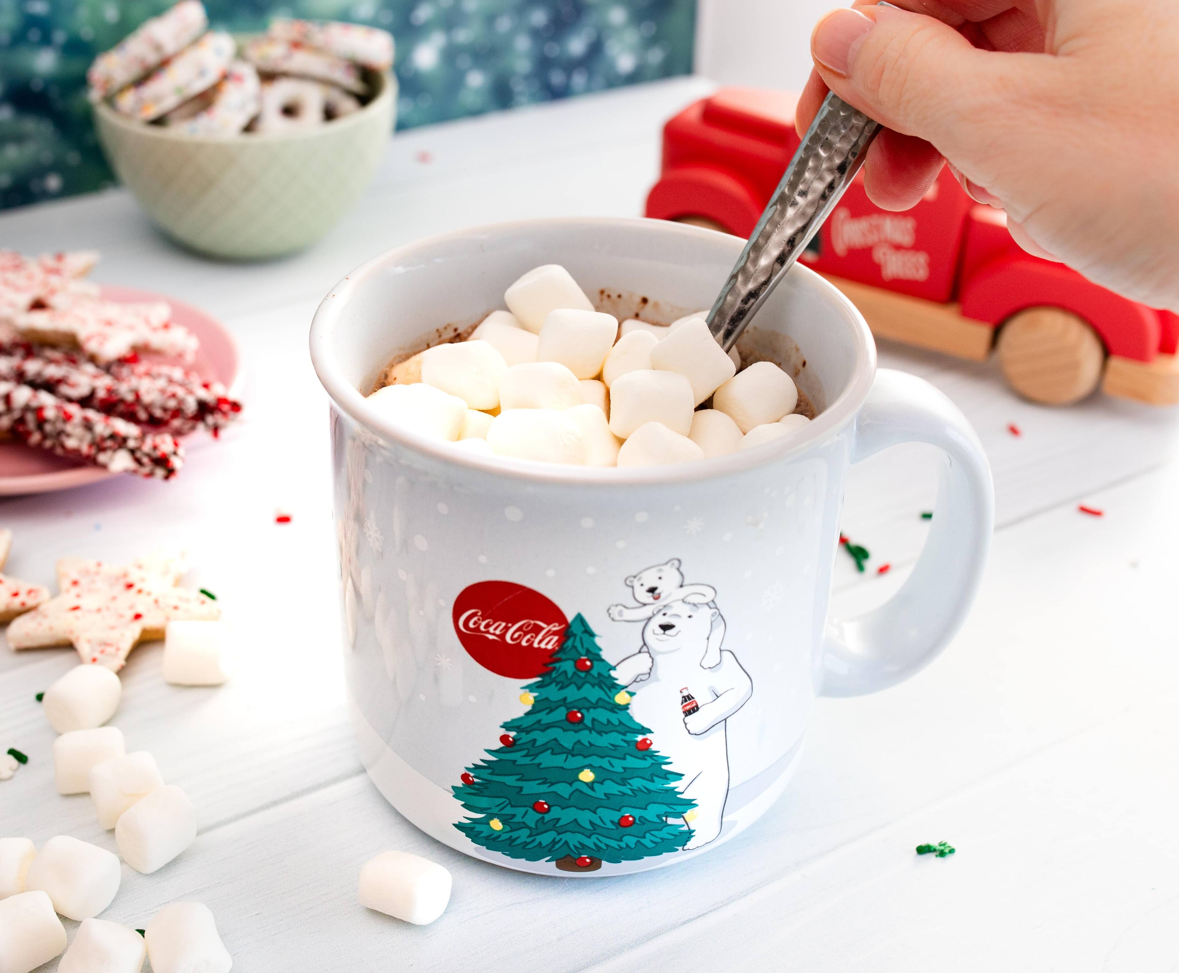 Silver Buffalo Coca Cola Holiday Polar Bears Ceramic Camper Mug | Holds ...