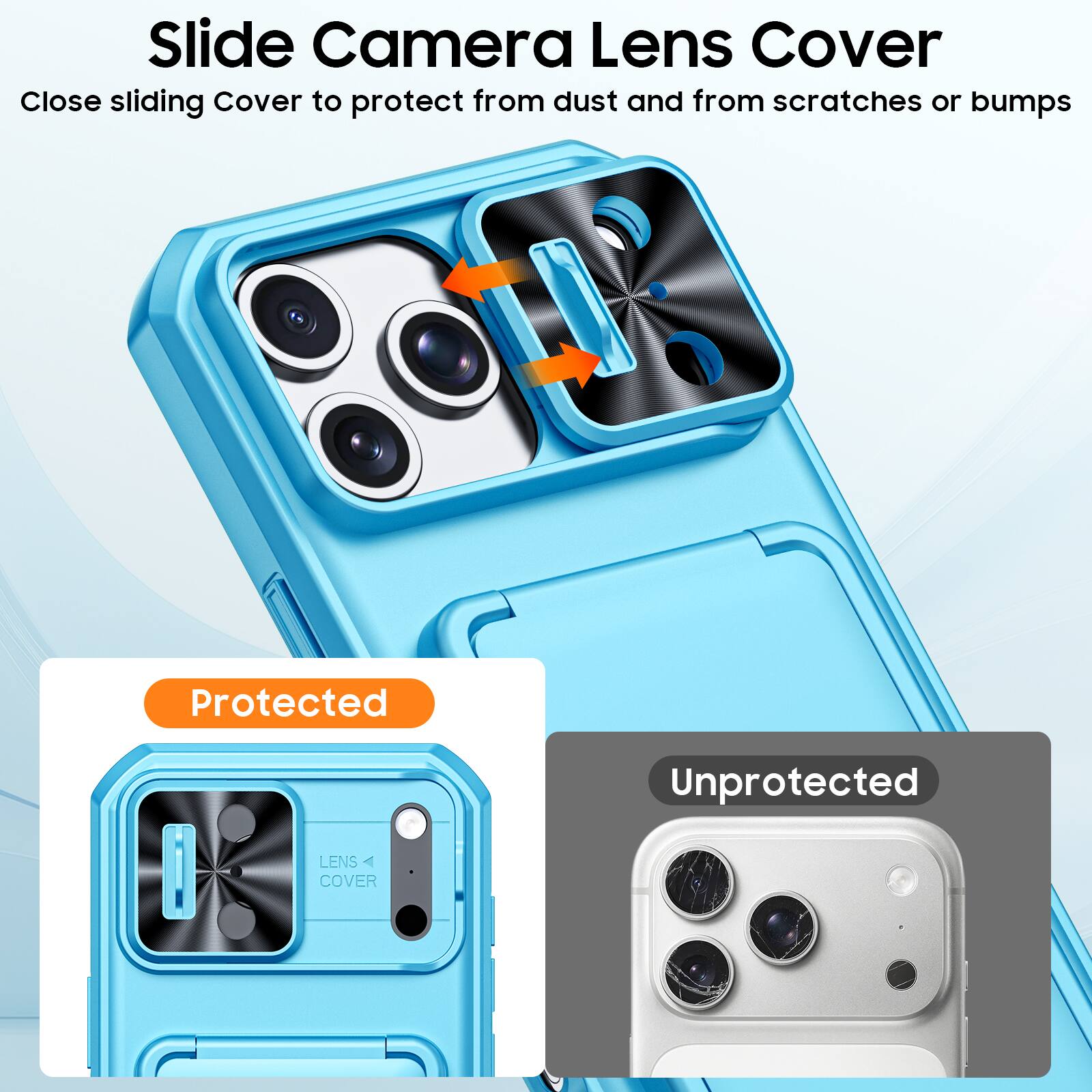 Dteck Rugged Shockproof Flip Stand RFID Wallet Case Sliding Camera Lens ...