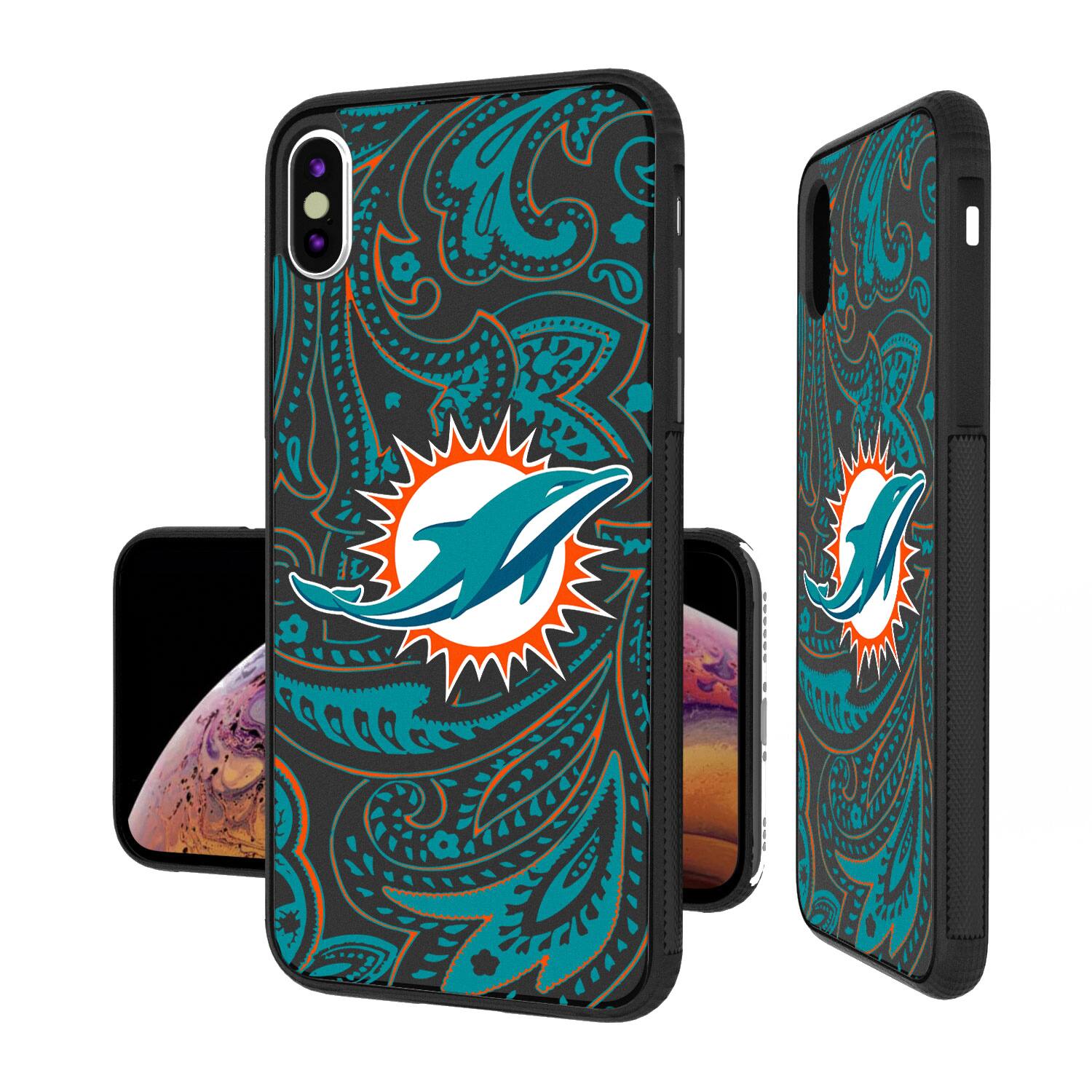 Keyscaper NFL Miami Dolphins iPhone Paisley Design Bump Case 15 Pro ...