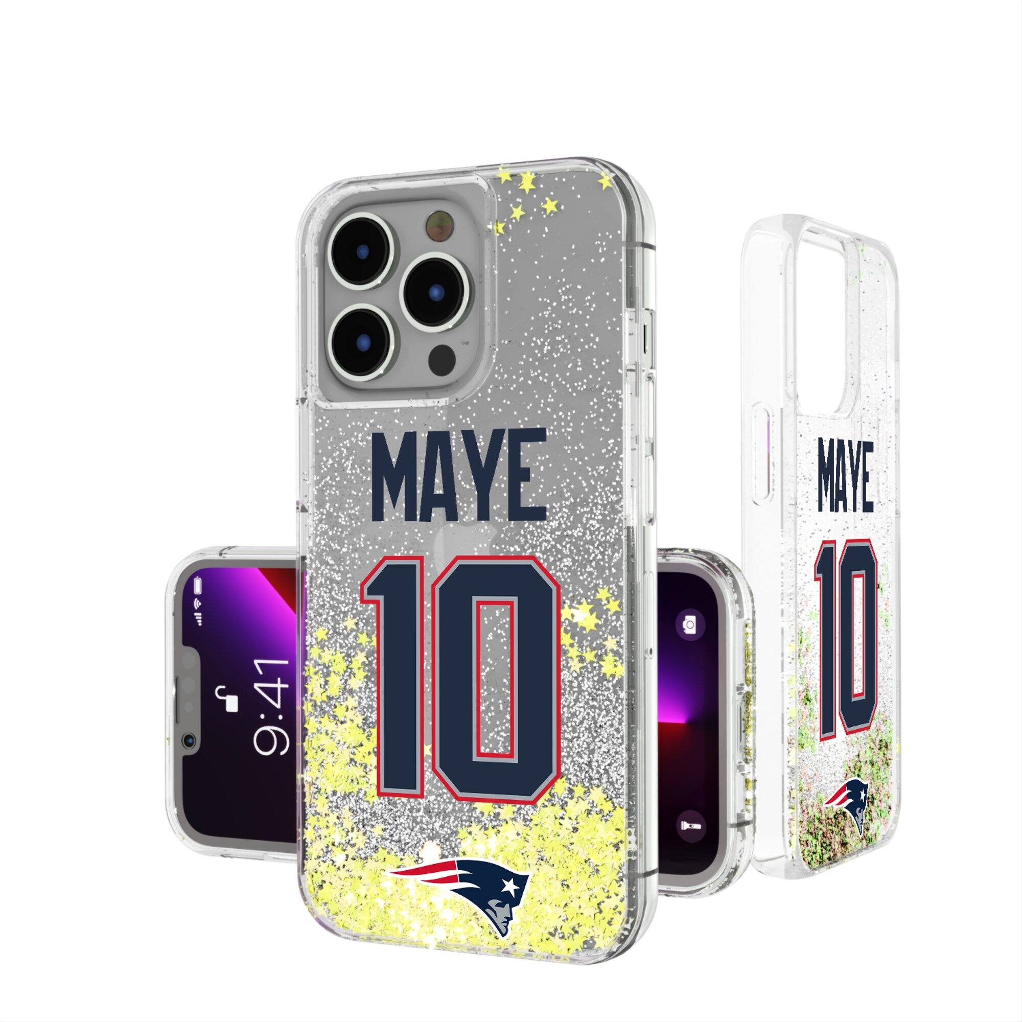 Keyscaper NFL New England Patriots Drake Maye iPhone Glitter Phone Case ...