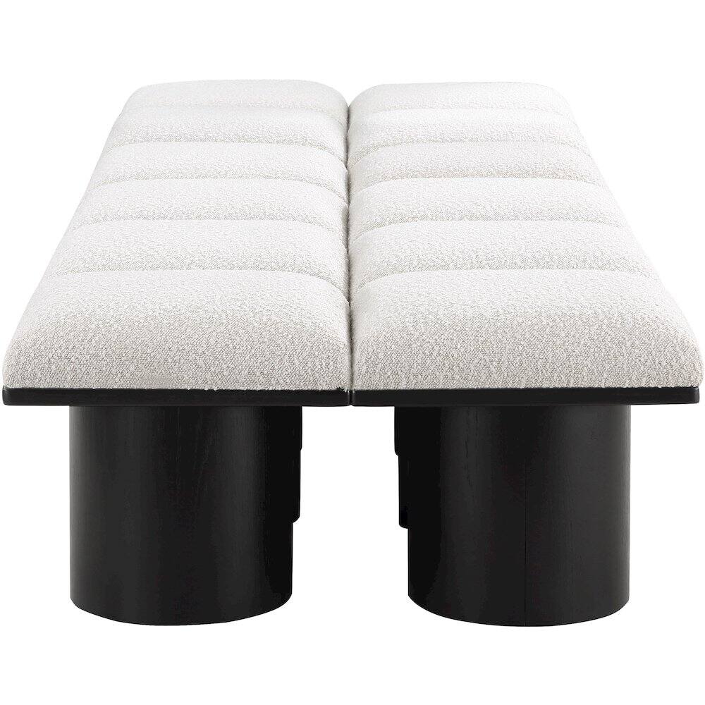 Meridian Furniture Pavilion Bench Cream Boucle Fabric 466Cream-12C ...