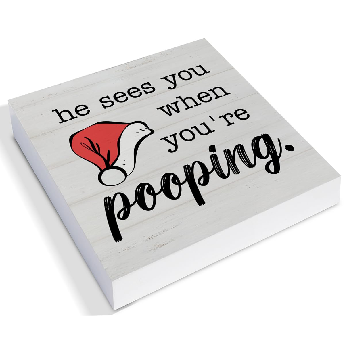 Paradigms Interiors Christmas Bathroom Decorations He Sees You When You ...