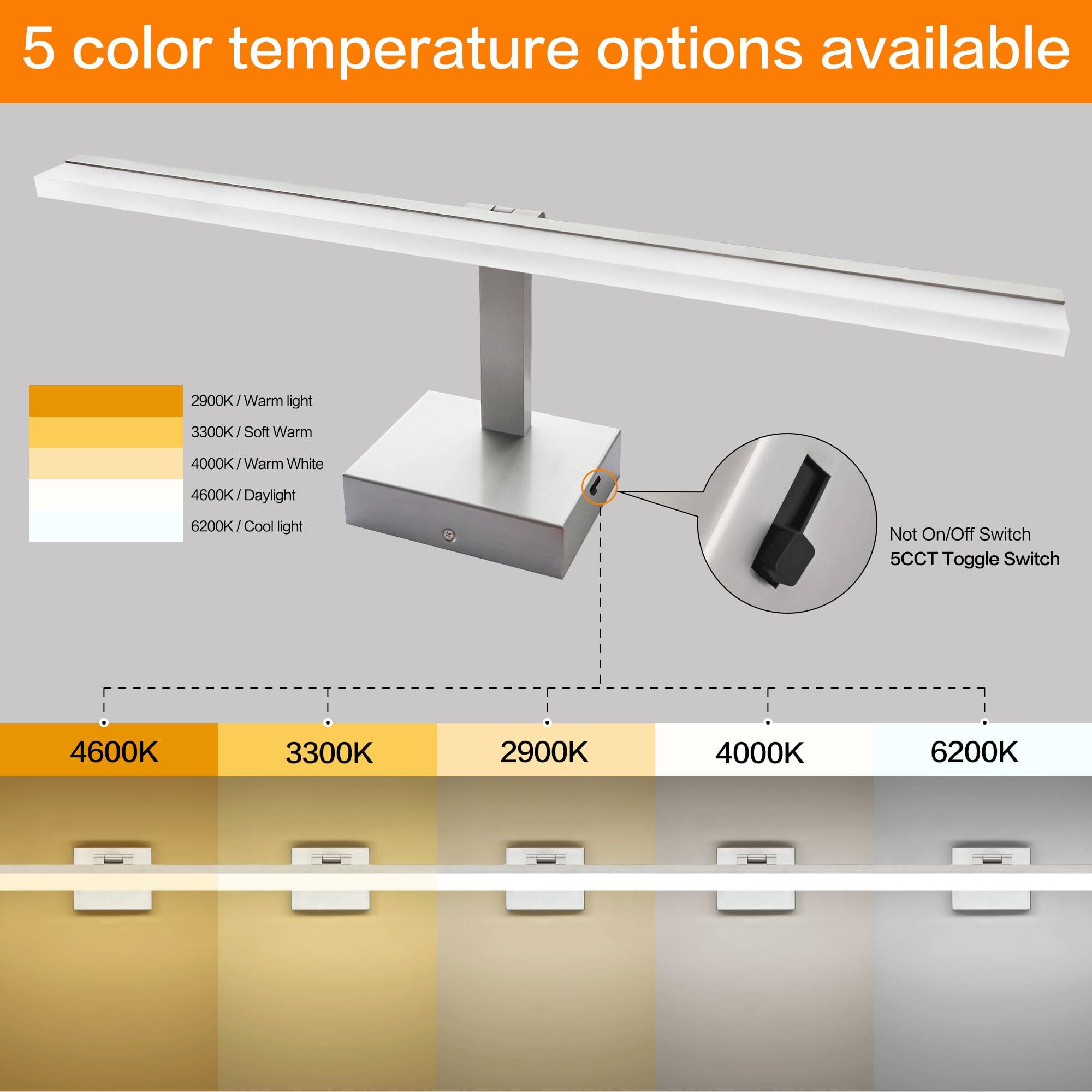 Earthley Blooms Led Vanity Lights Brushed Nickel Bathroom Light Fixture ...