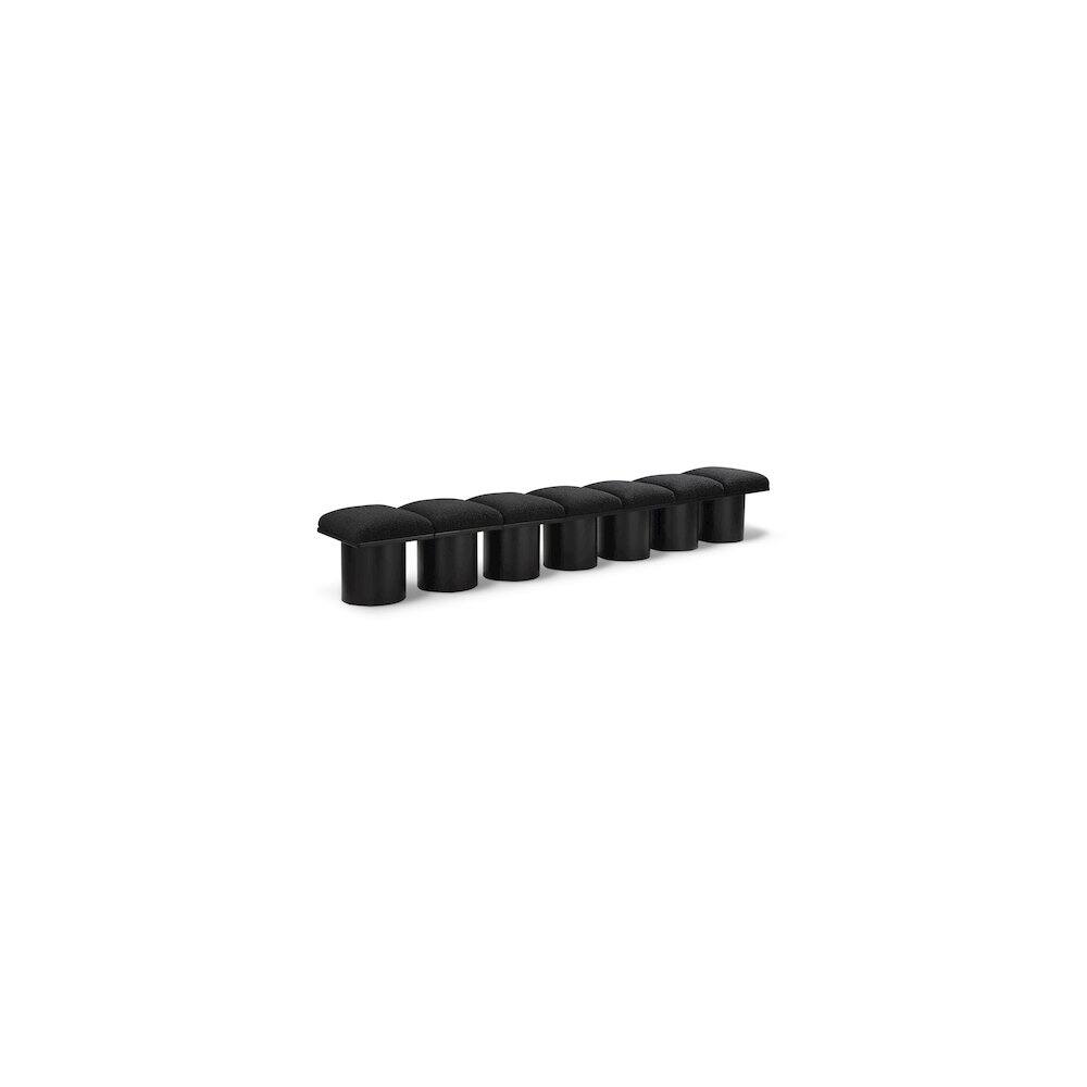 Meridian Furniture Pavilion Bench Black Boucle Fabric 466Black-7B ...