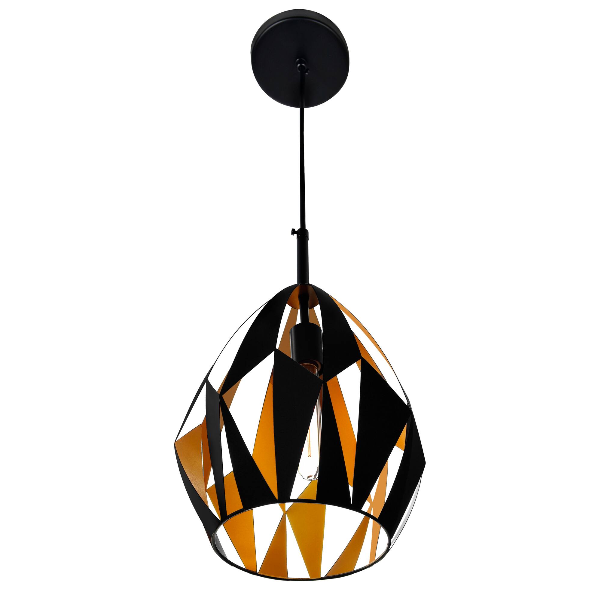 CWI Lighting Oxide 1 Light Down Pendant With Black+Copper Finish Black ...