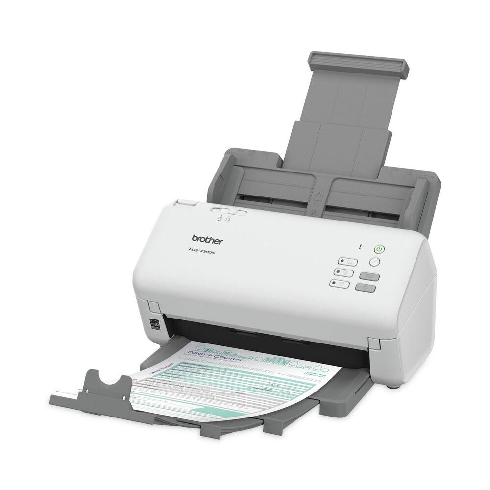 Brother ADS 4300N 600 DPI Optical Resolution 80 Sheet Auto Document ...