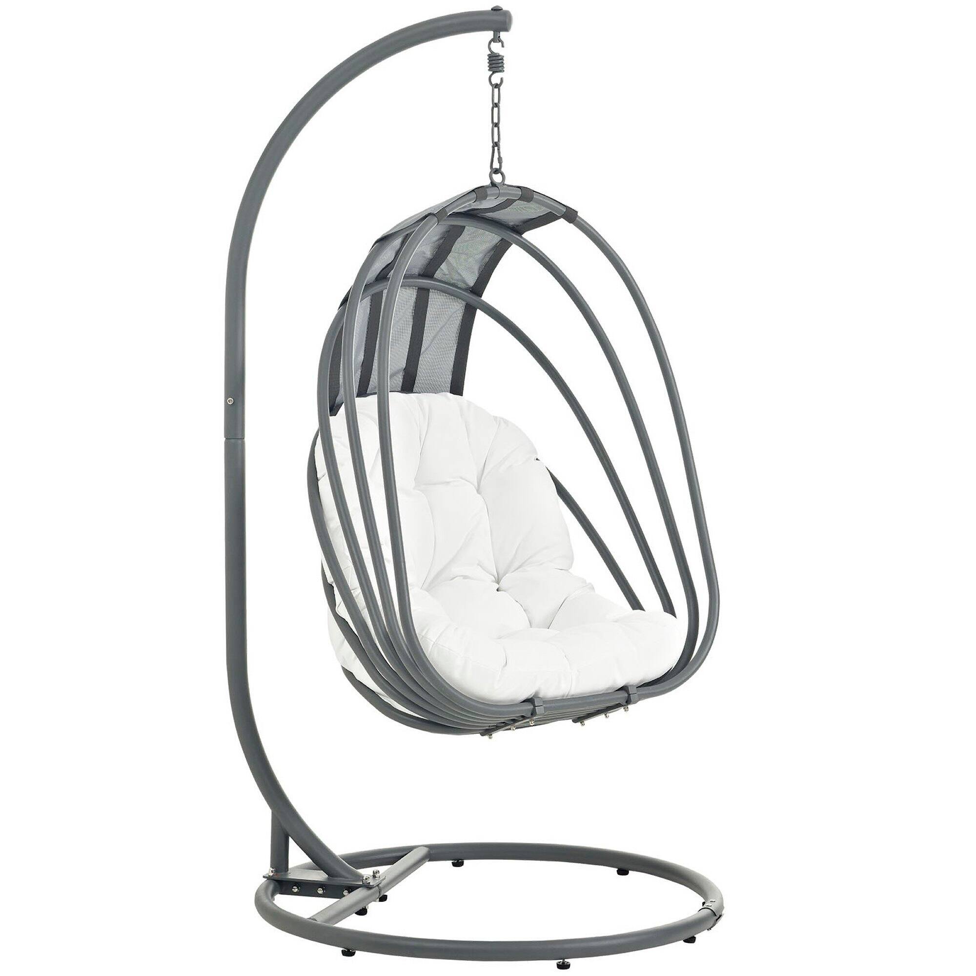 Whisk Outdoor Patio Swing Chair Without Stand by Modway White EEI-2656 ...