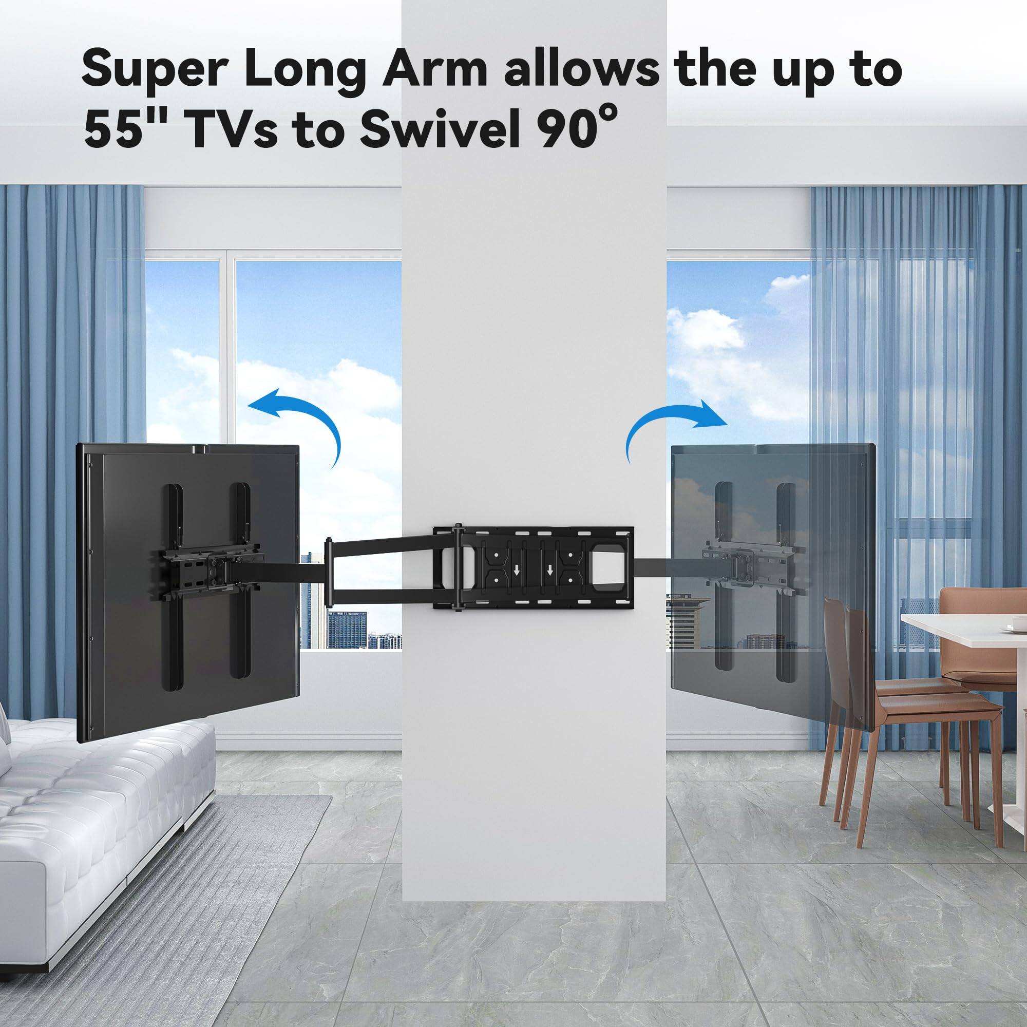 Cedar Assembly Long Arm Tv Wall For Flat Curved Tvs 25. Full Motion ...