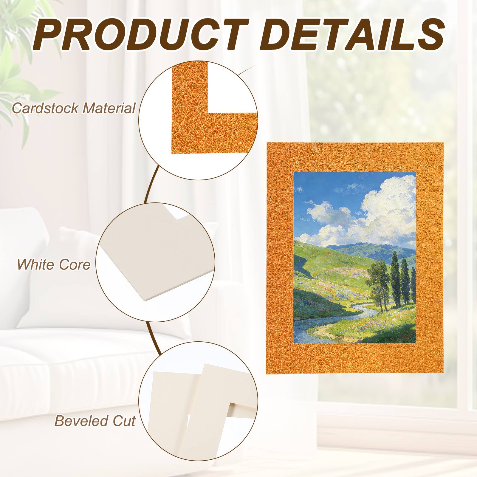 Unique Bargains 10pcs Picture Frame Mats, 10x8 Inch Angled Cut Board ...