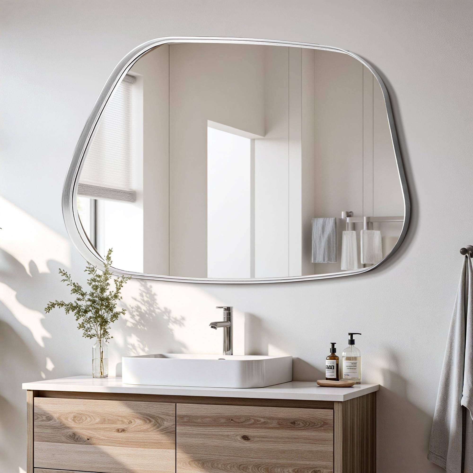 Comfort Essence Irregular Wall Mirror 24"x36" Bathroom Mirrors ...