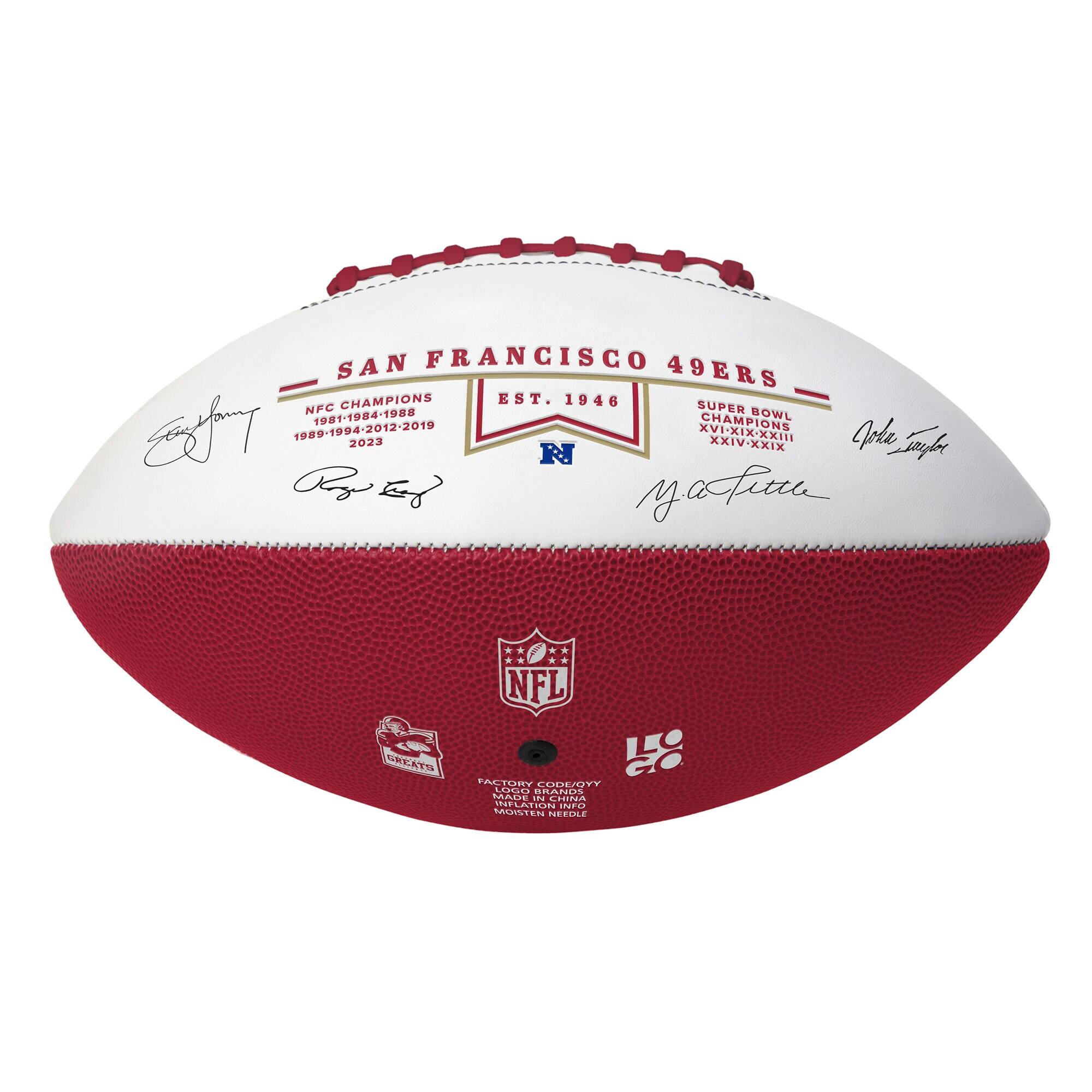 Logo Brands San Francisco 49ers Legends Signature Football Cardinal ...