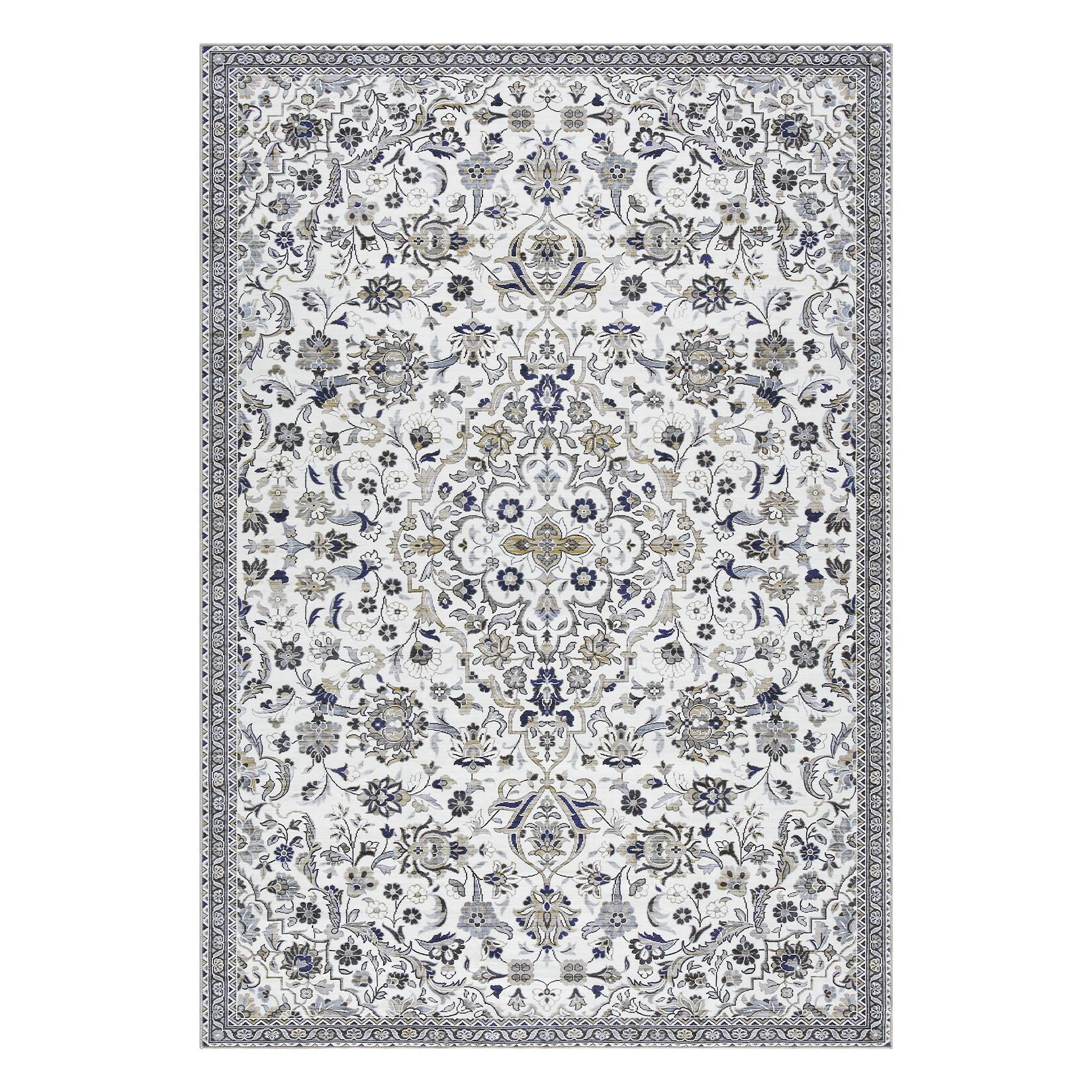 Acekool 9 x 12 ft Polyester Area Rugs Non Slip Easy Clean for Living ...