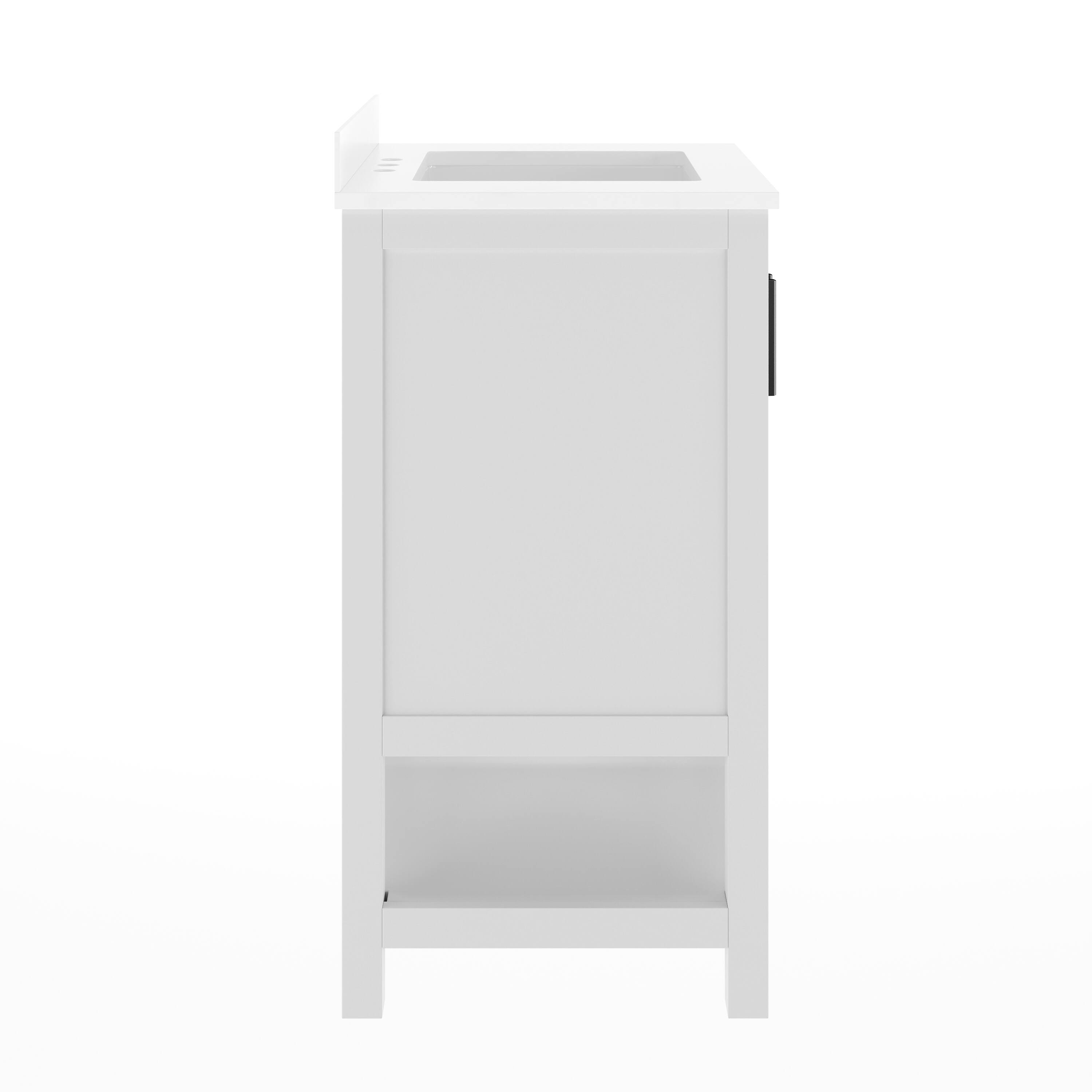 Emma + Oliver Vesta Bathroom Vanity, Single Sink Cabinet with 2 Soft ...