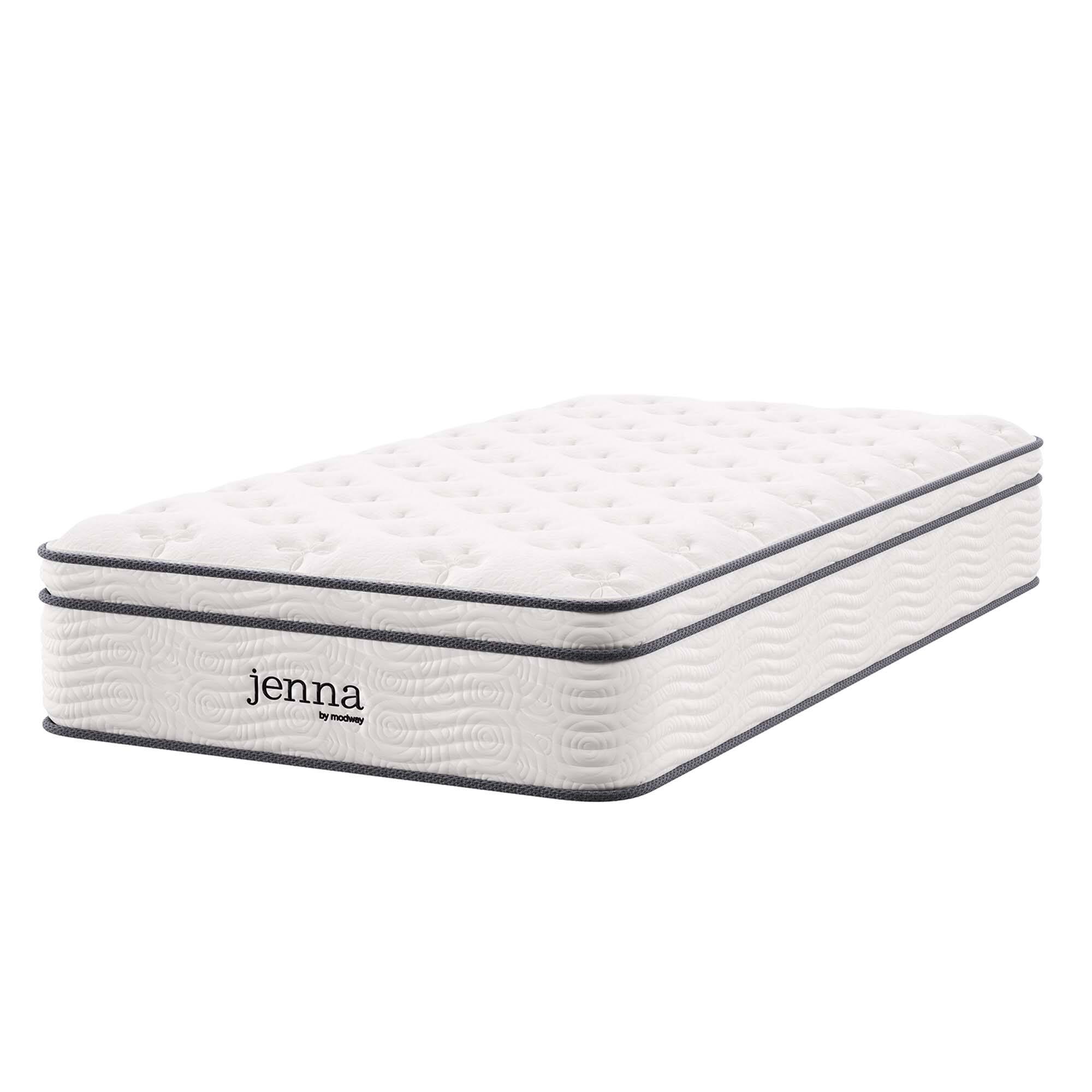 Jenna 12" Innerspring and Foam Twin Mattress by Modway White MOD-7087 ...