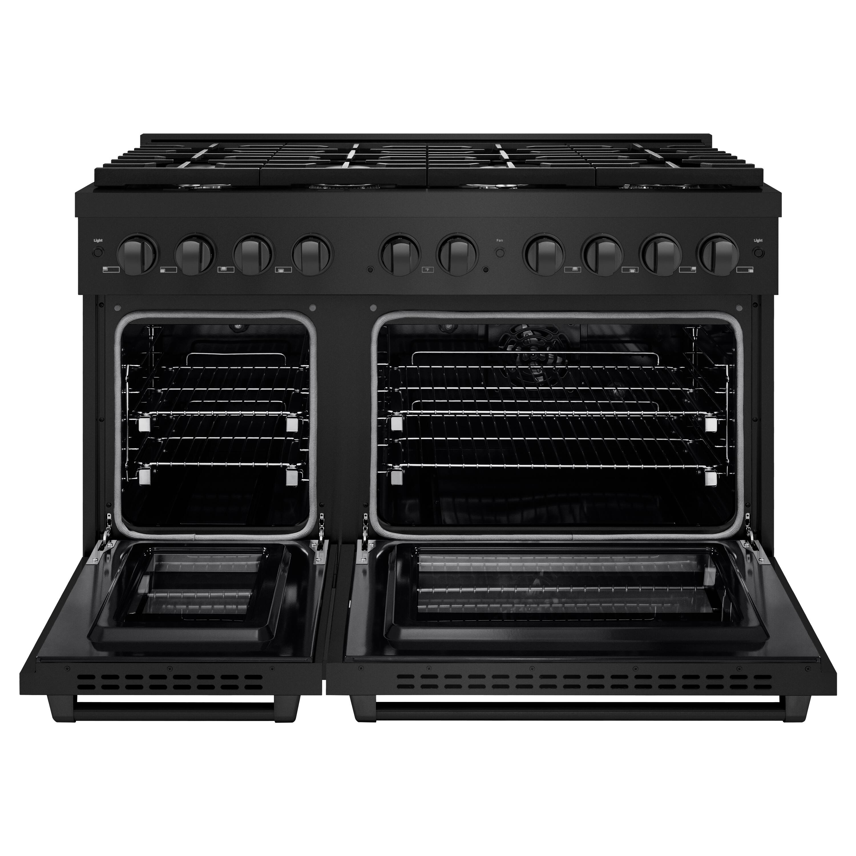 ZLINE 48" Paramount Double Oven Dual Fuel Range w/ 8 Burners in Black ...