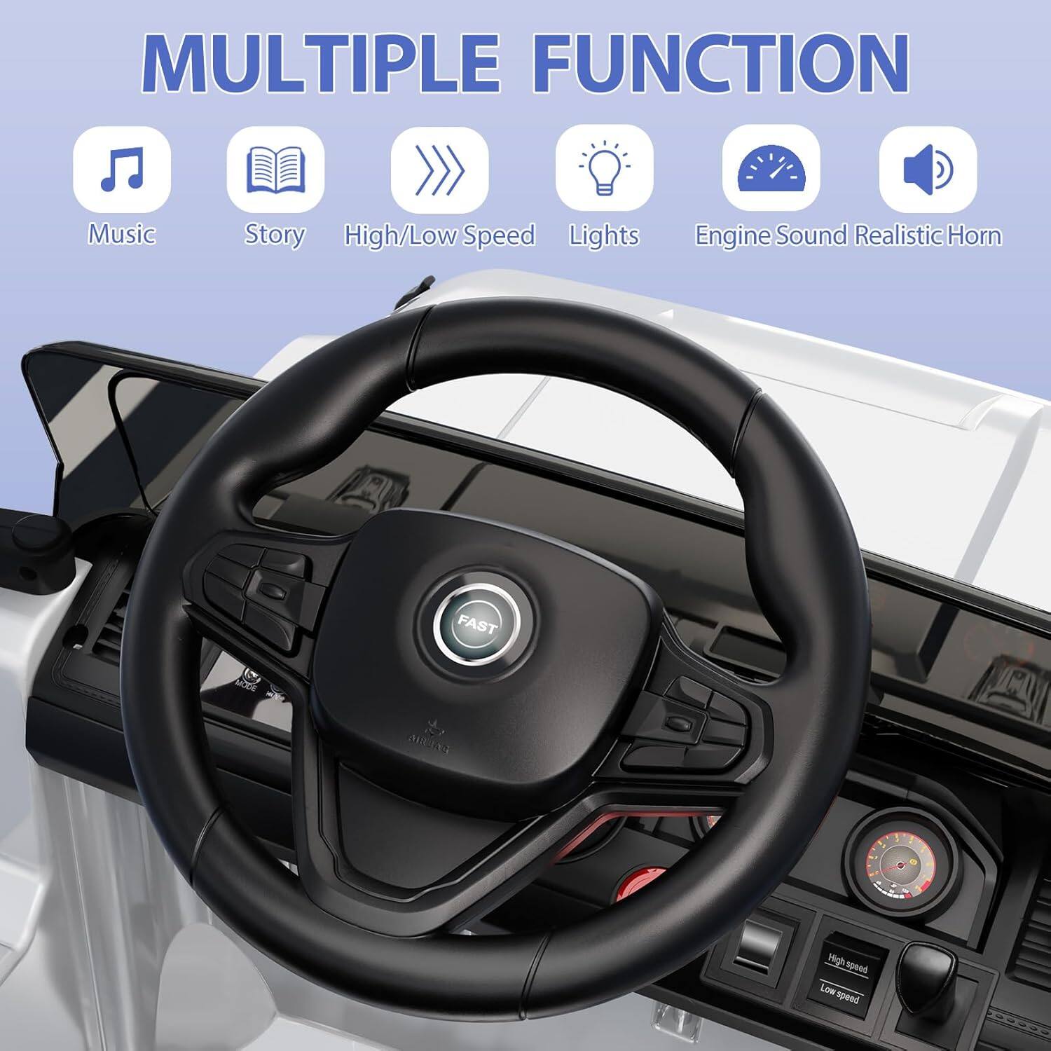 Jojoka 12V 2 Seater Kids Electric Ride On Truck, Battery Powered Car ...