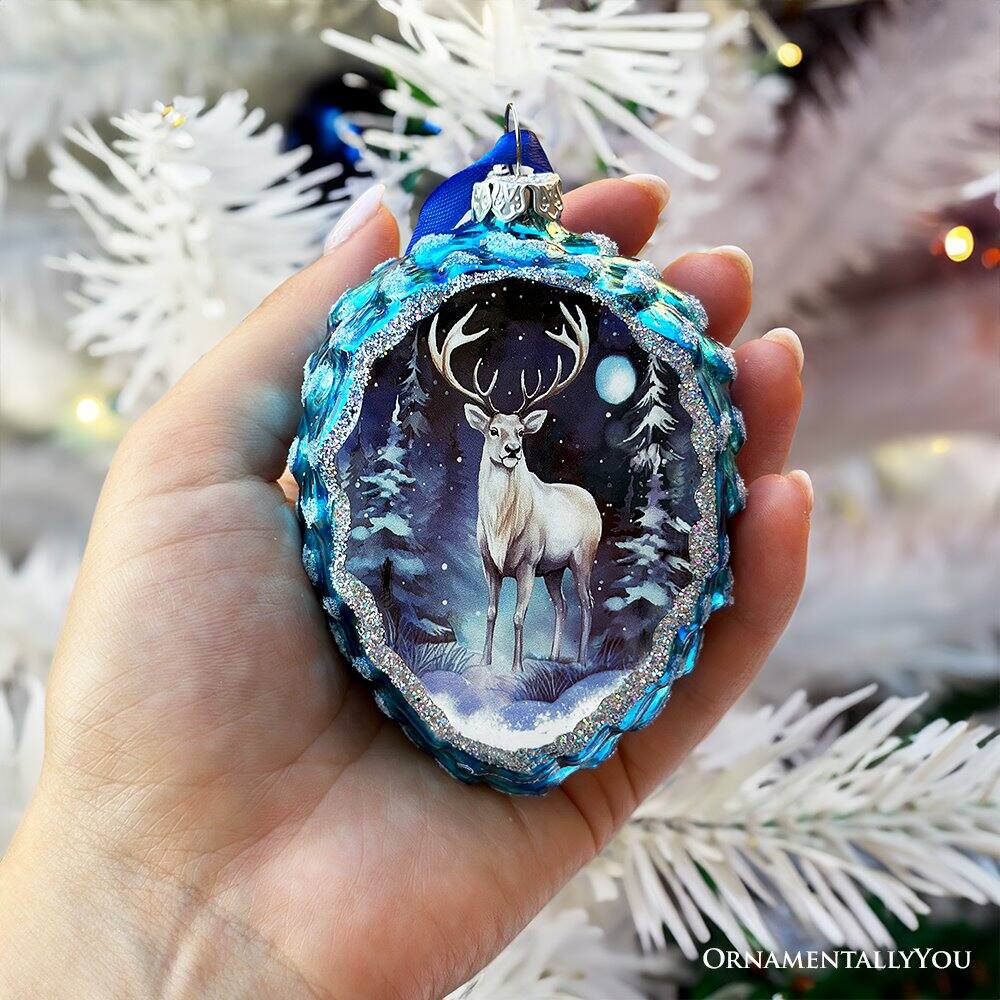 OrnamentallyYou Arctic Animal Illustration Pinecone Glass Christmas ...