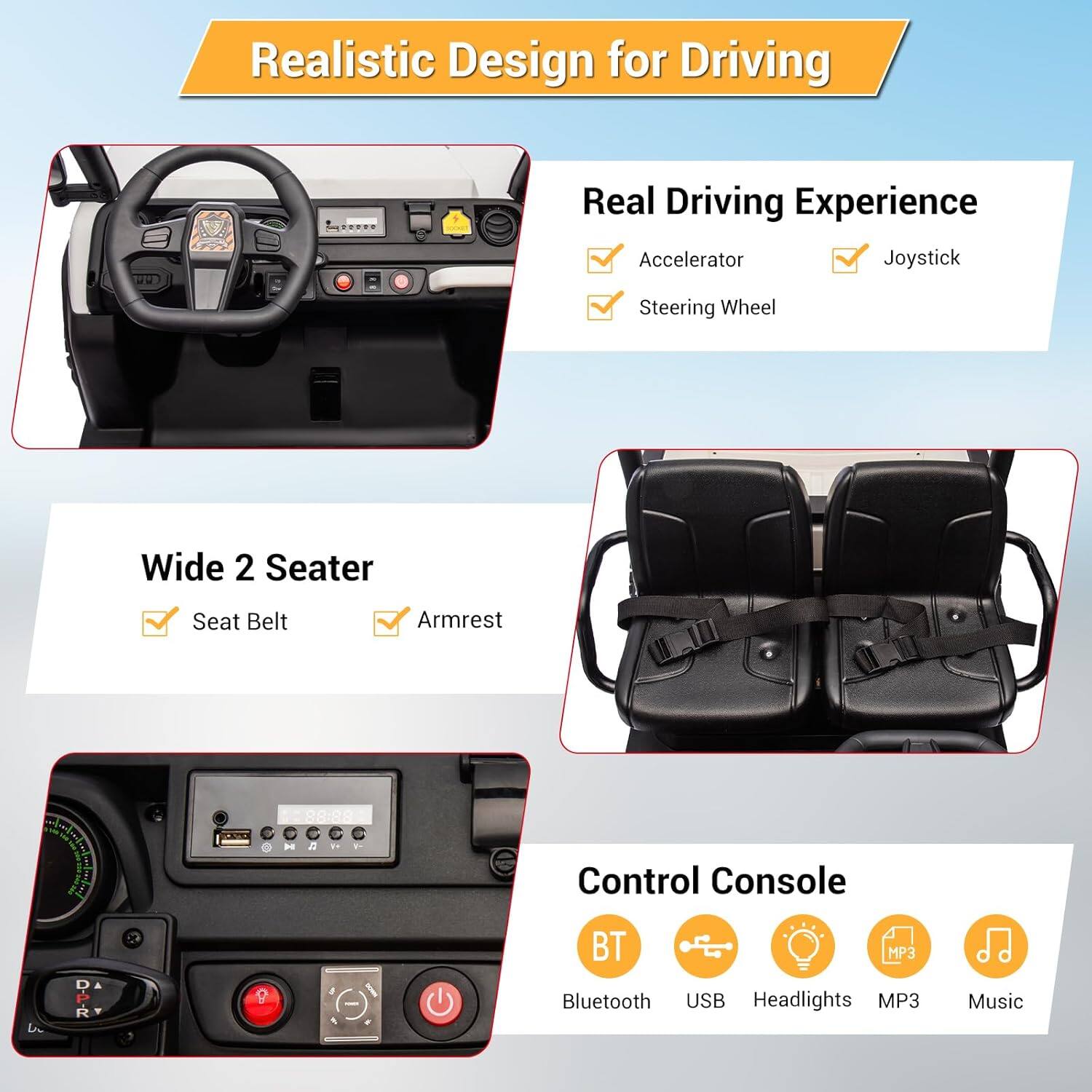 Acekool 24V 2 Seater Ride On Dump Truck with Remote Control, Electric ...