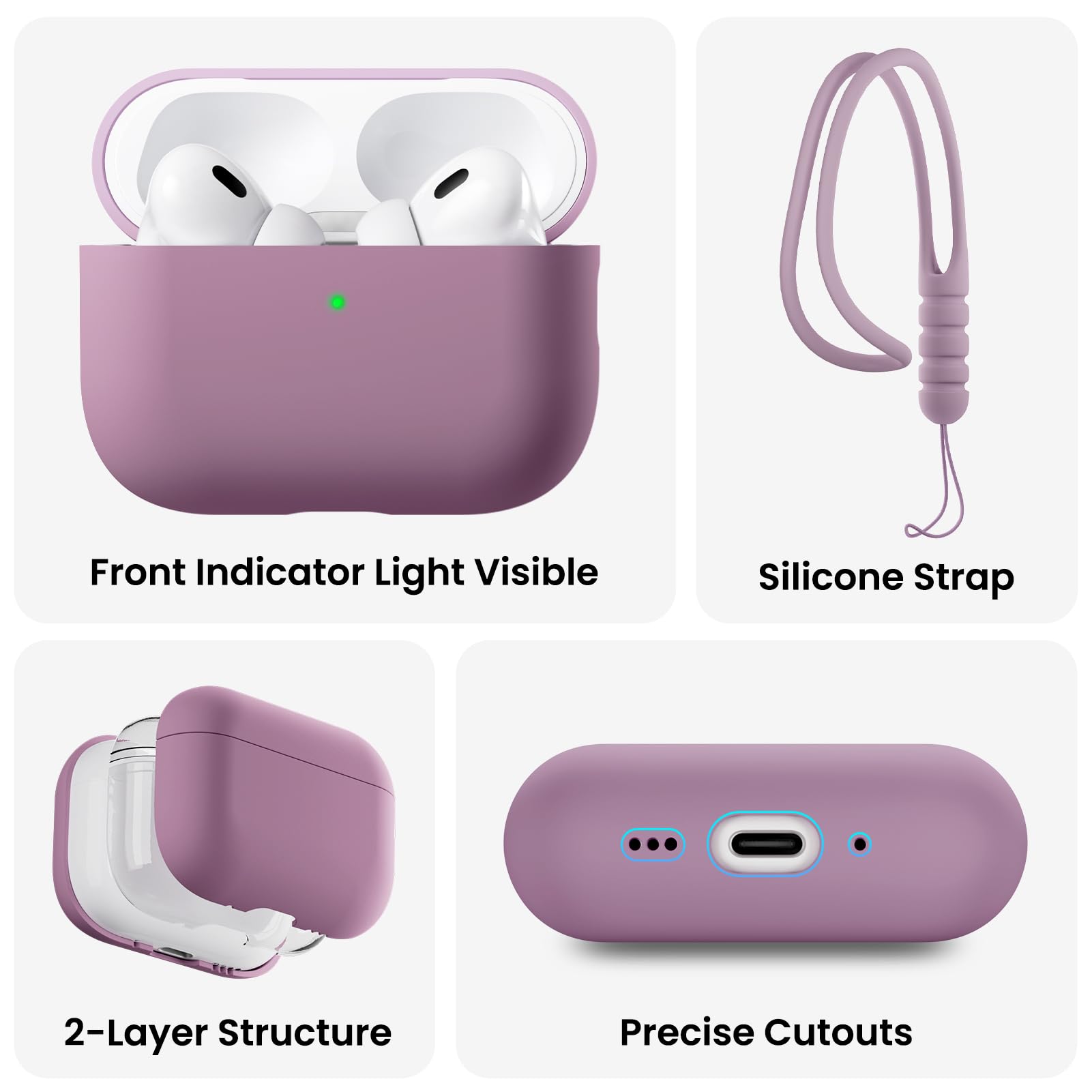 Ornarto Compatible with AirPods Pro 3 Case 2025, Full Protective ...