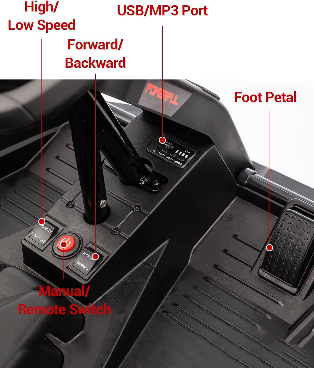 Jojoka 24V Kids Electric Ride On Car for Big Kids, 4WD, 4 Motors ...