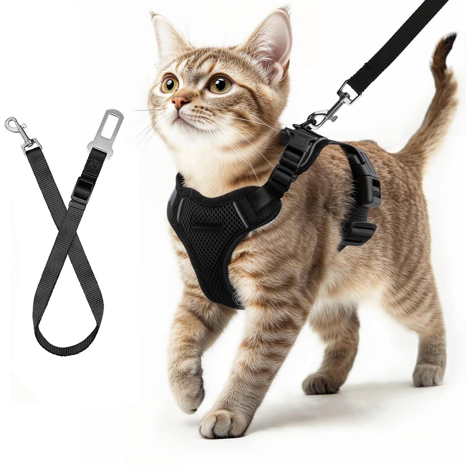 Paradigms Interiors Cat Harness And Leash For Walking Car Escape Proof ...