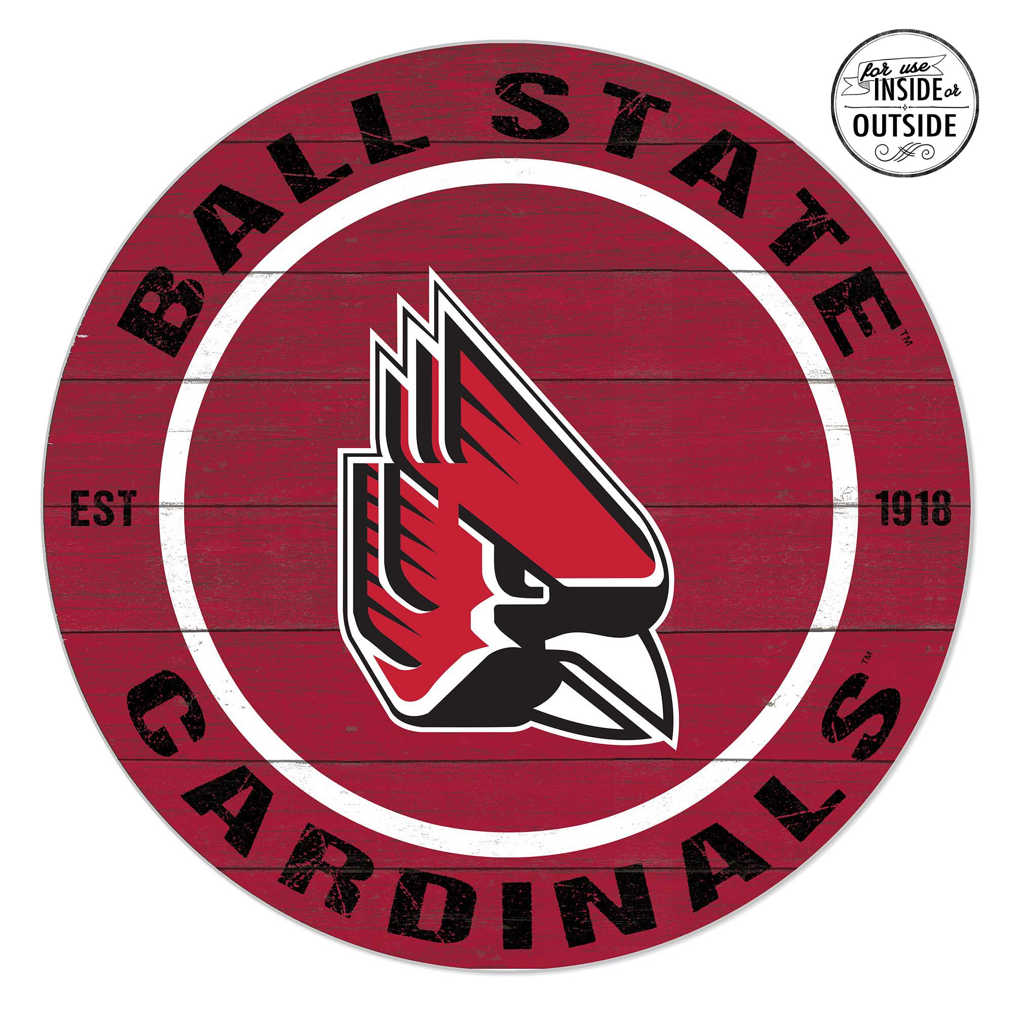 Ball Jardine - State Cardinals 20" x 20" Indoor/Outdoor Circle Sign ...