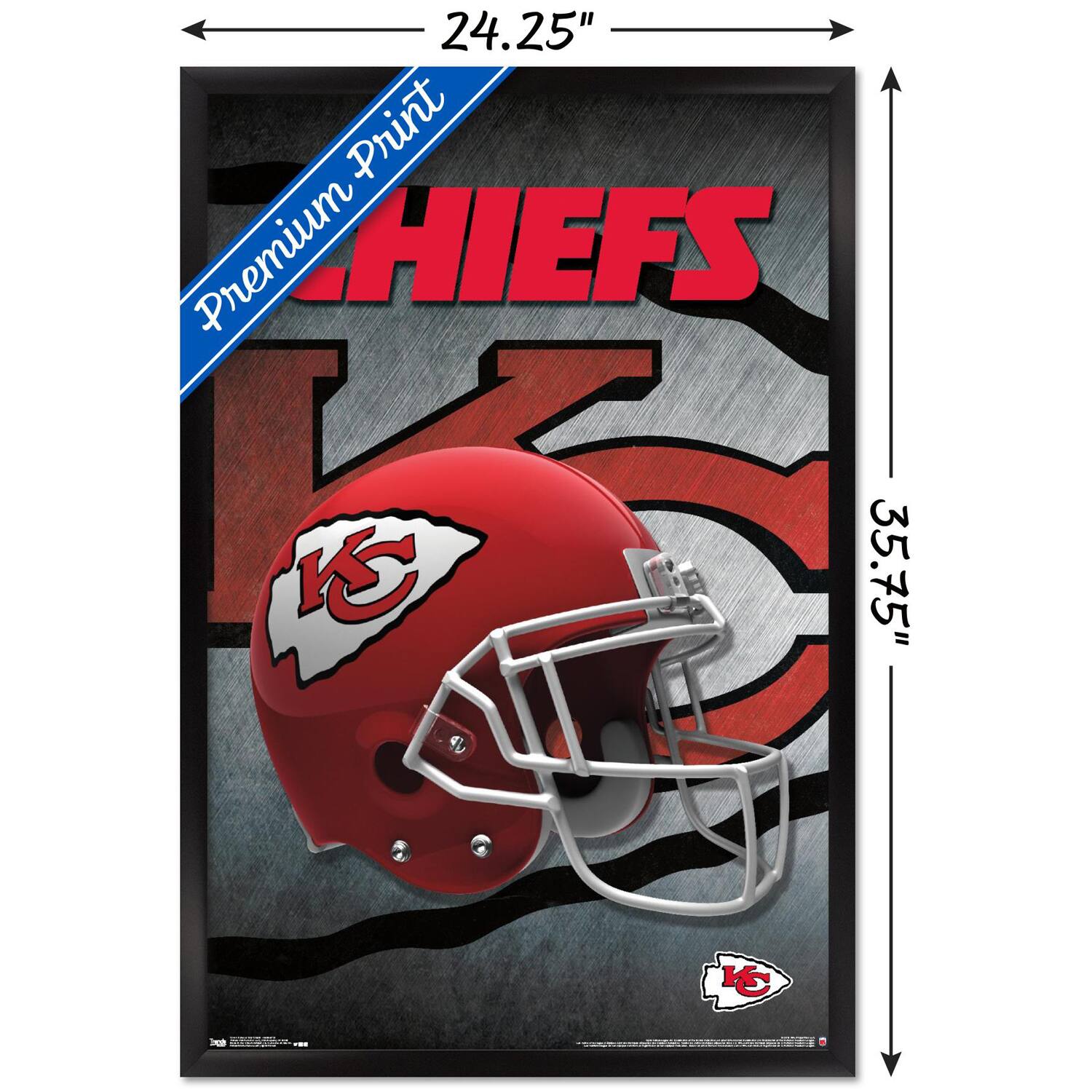 Trends International Kansas City Chiefs 24.25'' x 35.75'' Framed Team ...