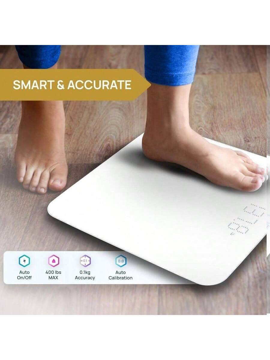 Stamp n Camp Body weight scale tempered glass platform, BMI tracking, 3 ...