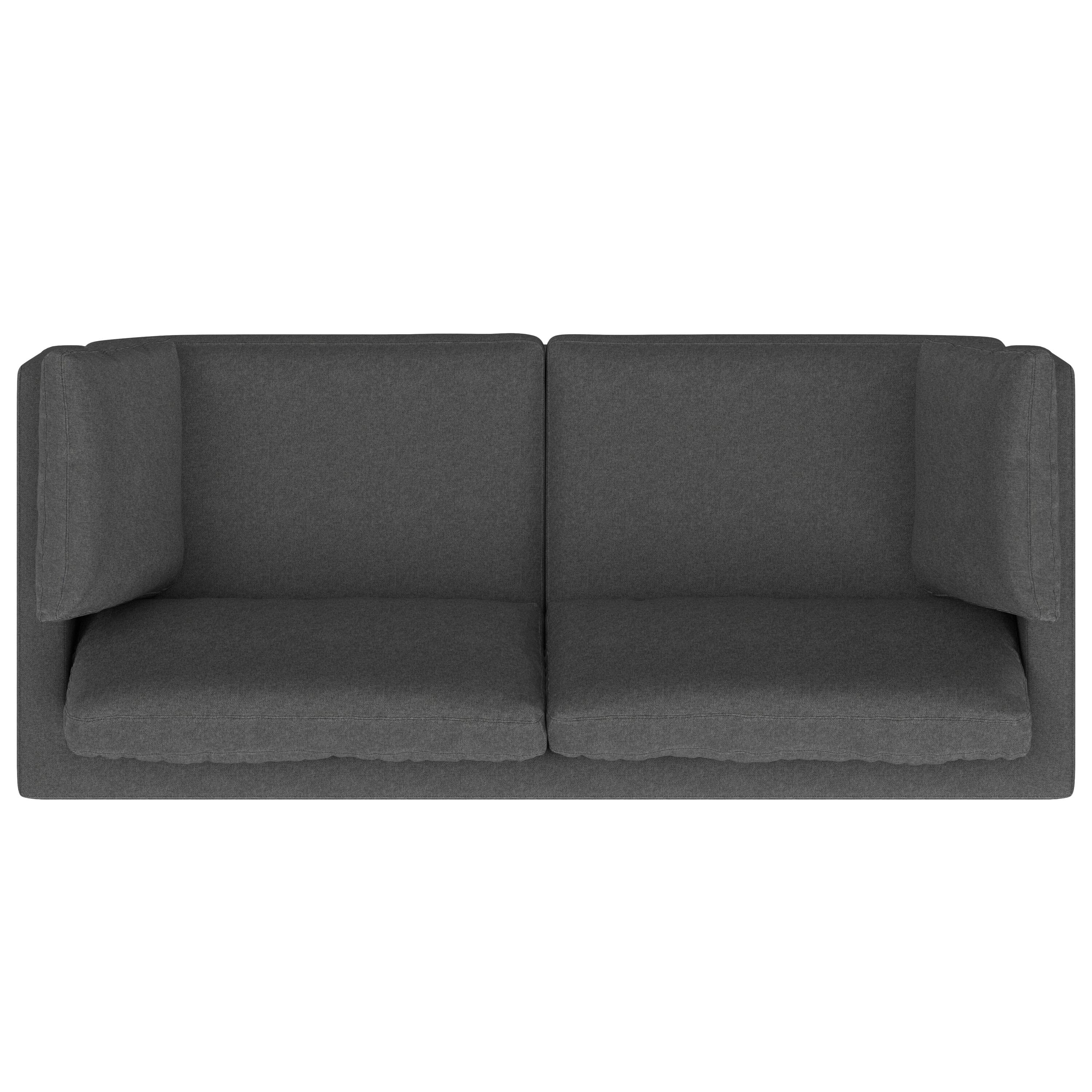 Simpli Home Ava 90 inch Sofa in Tightly Woven Performance Fabric Pebble ...