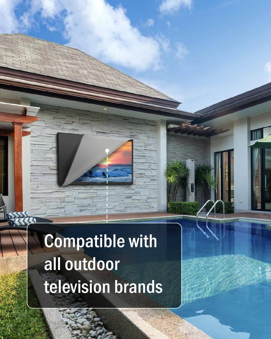 Neptune SODC753 Universal Dust Cover for 75" Outdoor TVs (2026) Black ...