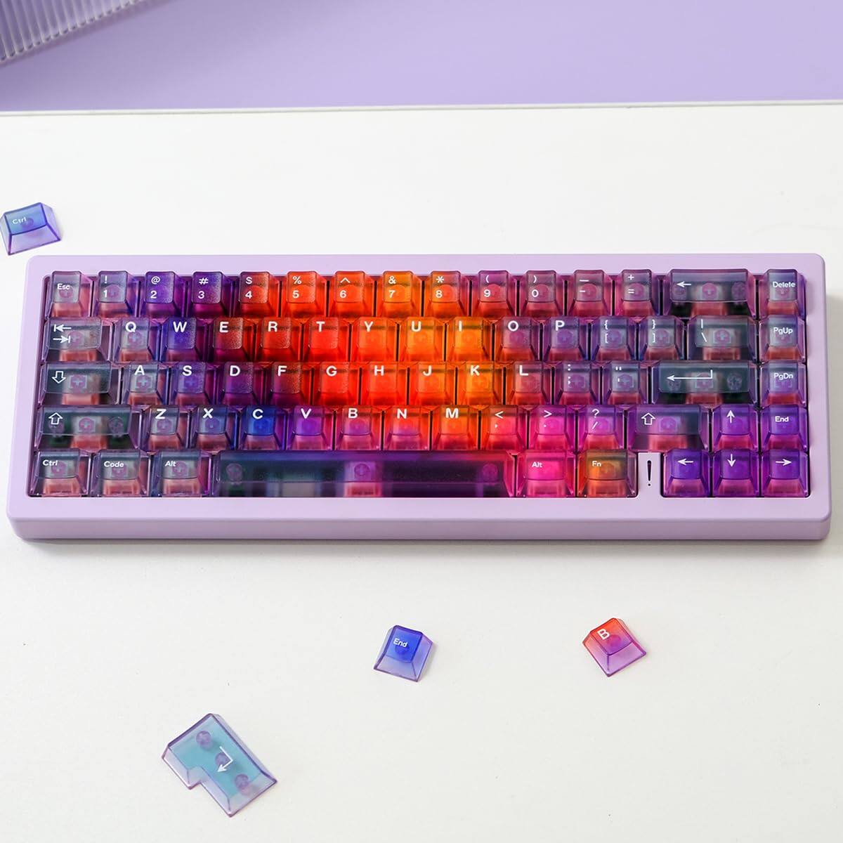 HM 1810 Gradient Clear Keycaps Ai 3d Transfer Cherry Profile ...