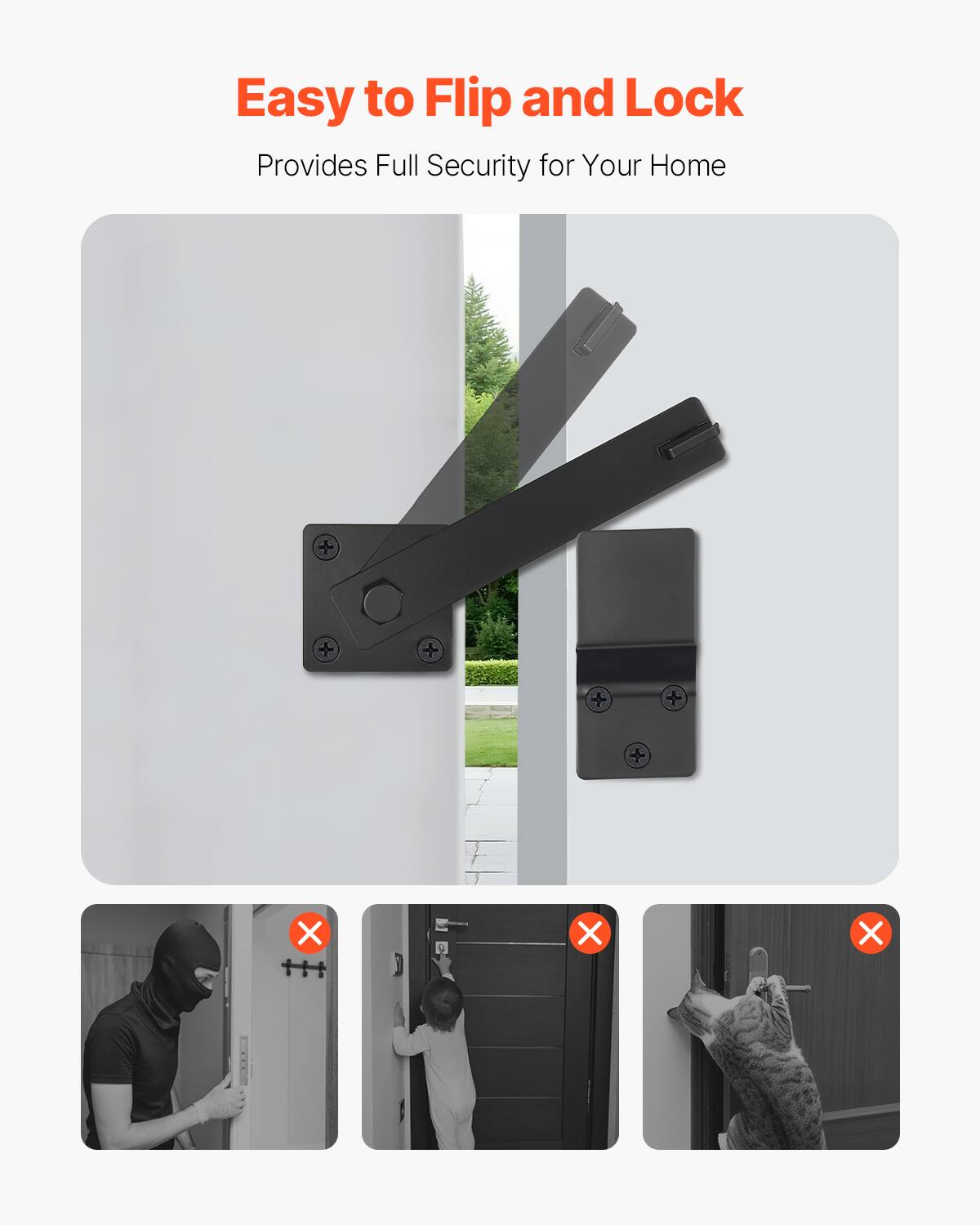 VEVOR Flip Gate Latch, Metal Heavy Duty Gate Latches, Flip Latch ...