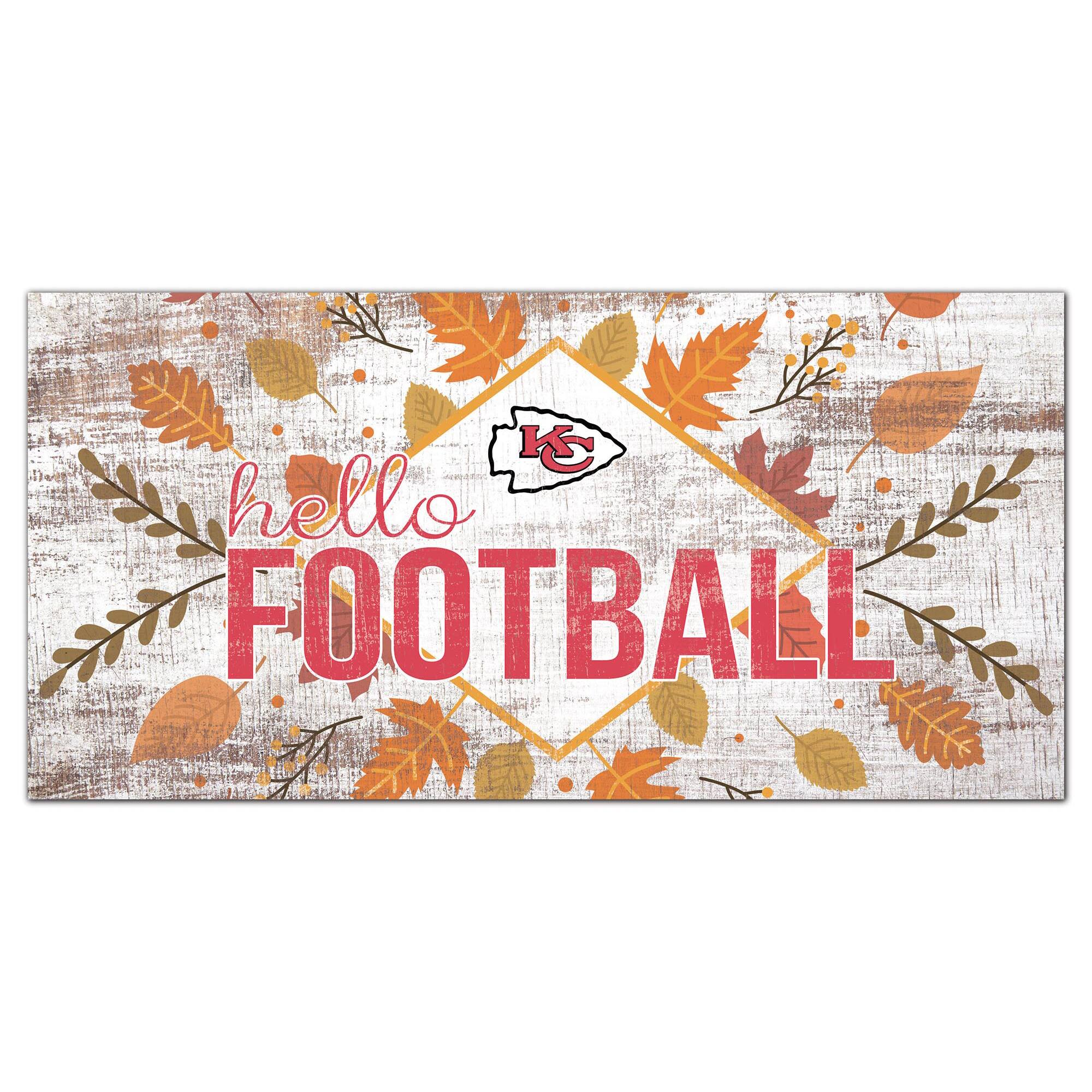Fan Creations Kansas City Chiefs 6'' x 12'' Hello Football Wall Art ...