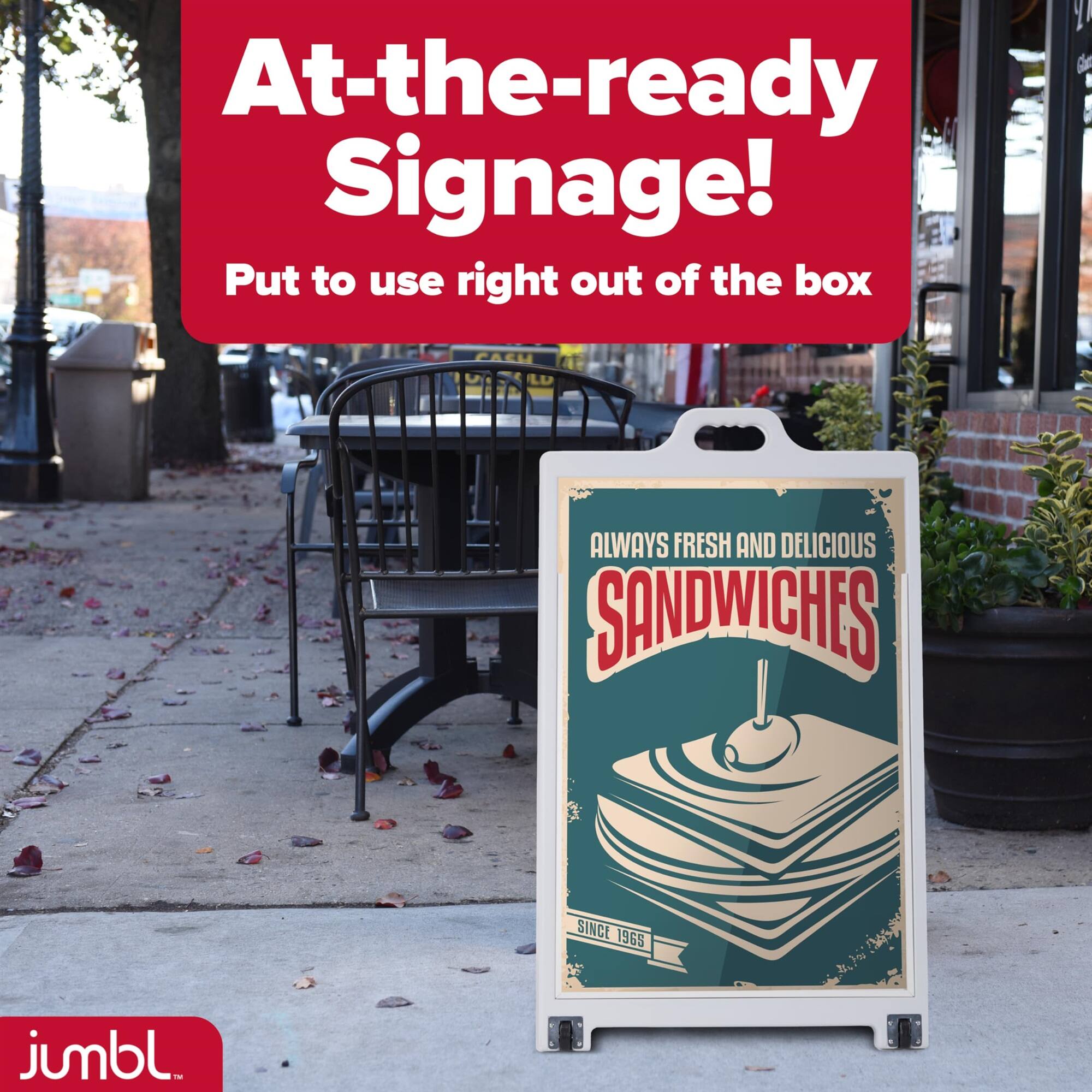 Jumbl 24" x 36" A Frame Signboard 2 Sided Sidewalk Sign W/Portable ...