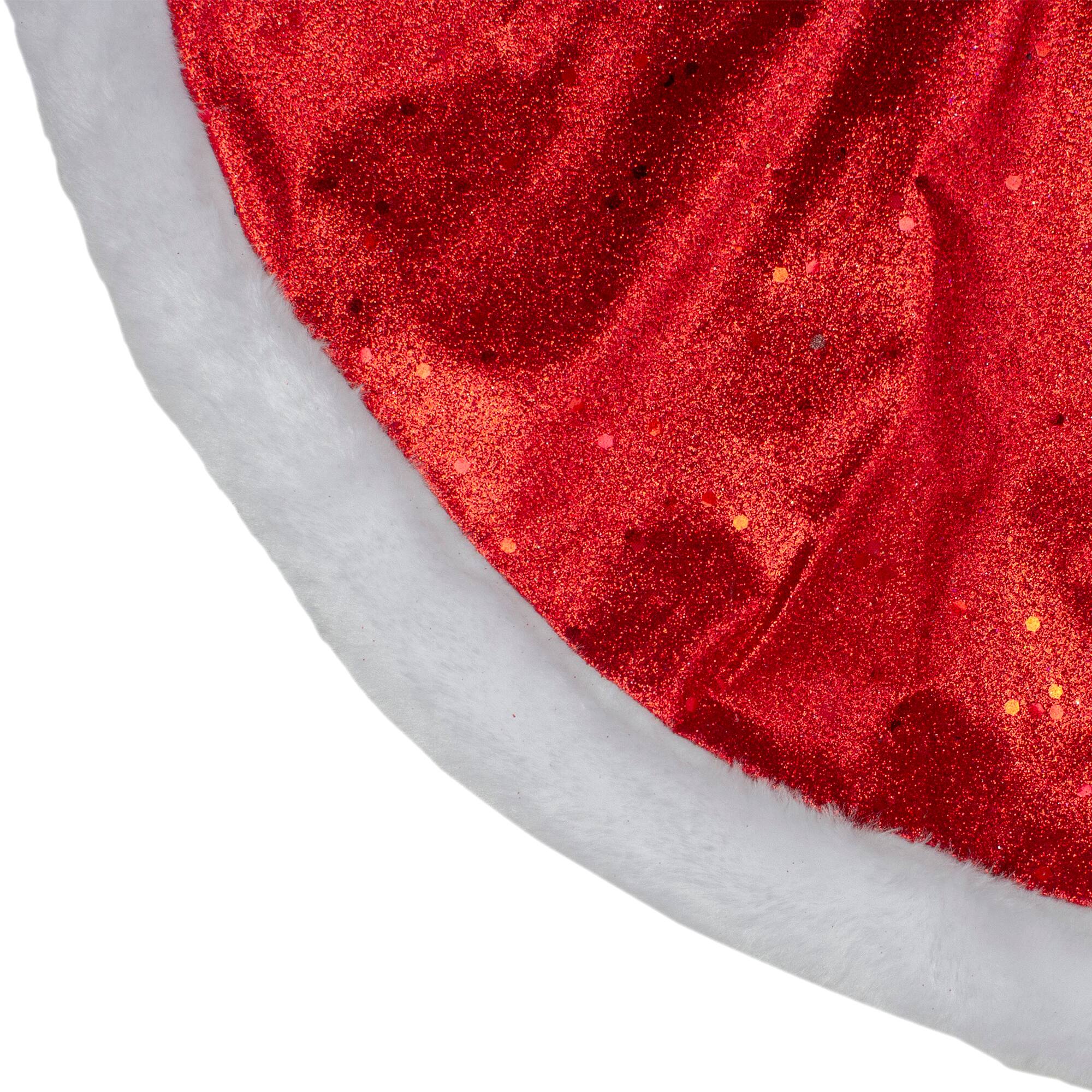 Northlight 20" Glittered Mini Christmas Tree Skirt With a Faux Fur Trim ...
