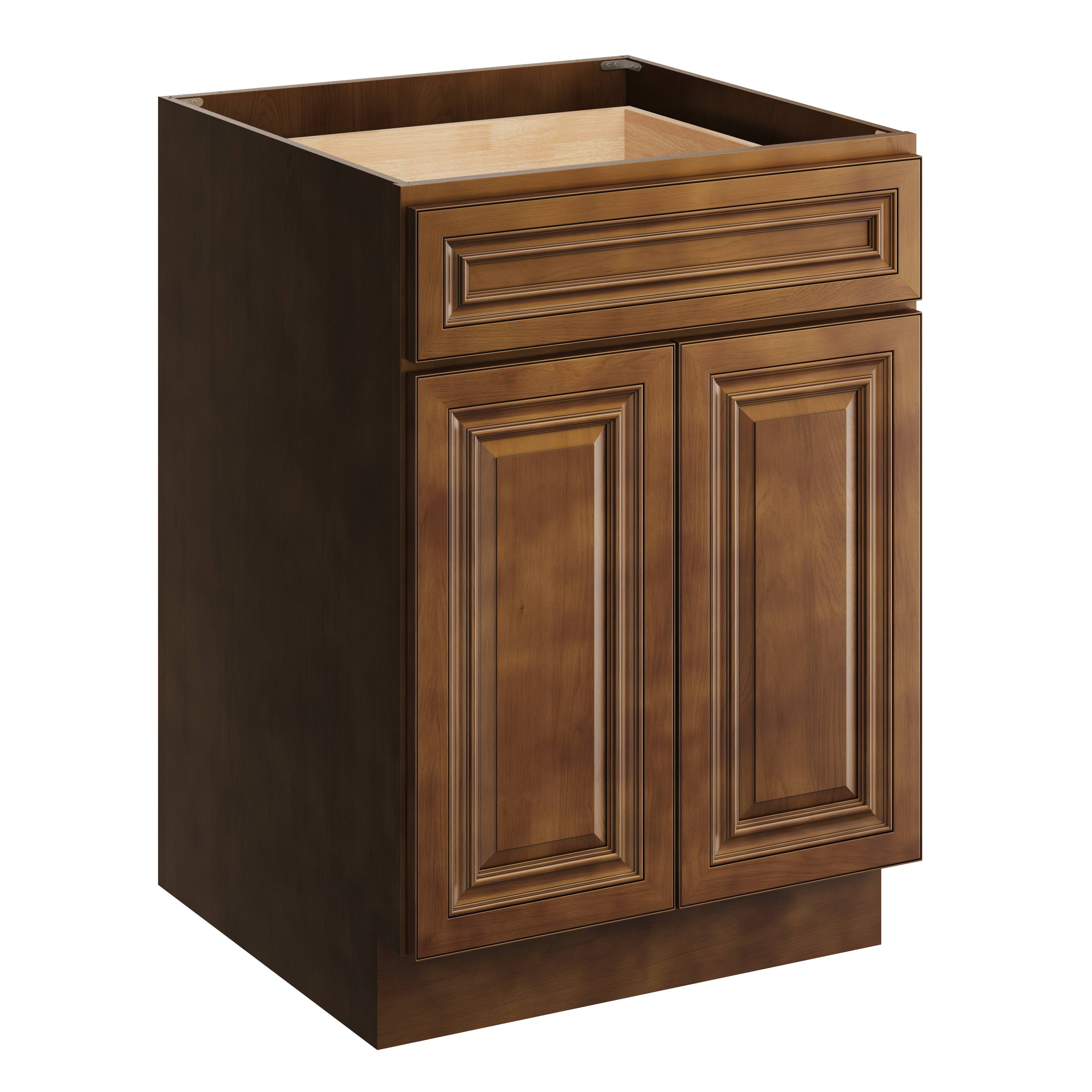 Boyel Living 24 Inch Kitchen Base Cabinet with Solid Wood Door and Soft ...
