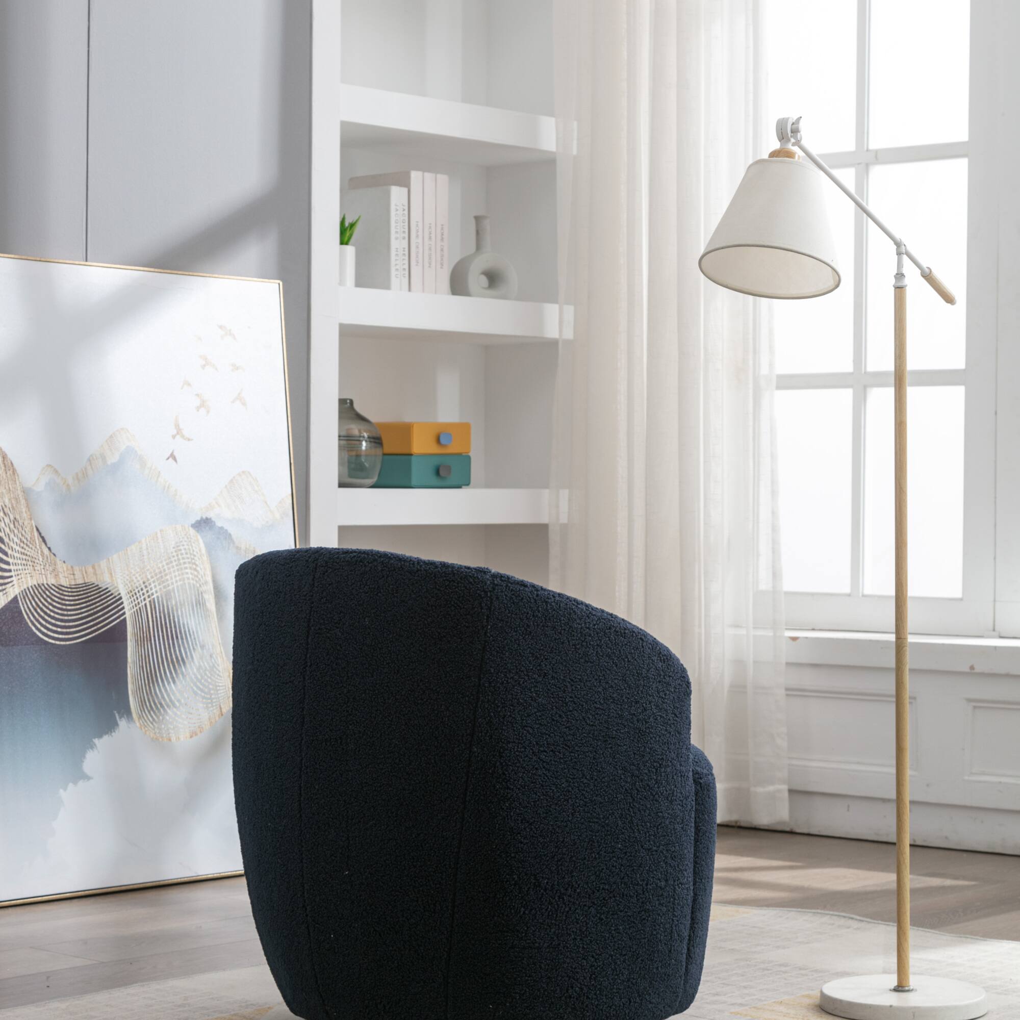 GOODSILO Plush Swivel Accent Armchair with Ergonomic Design and 360 ...