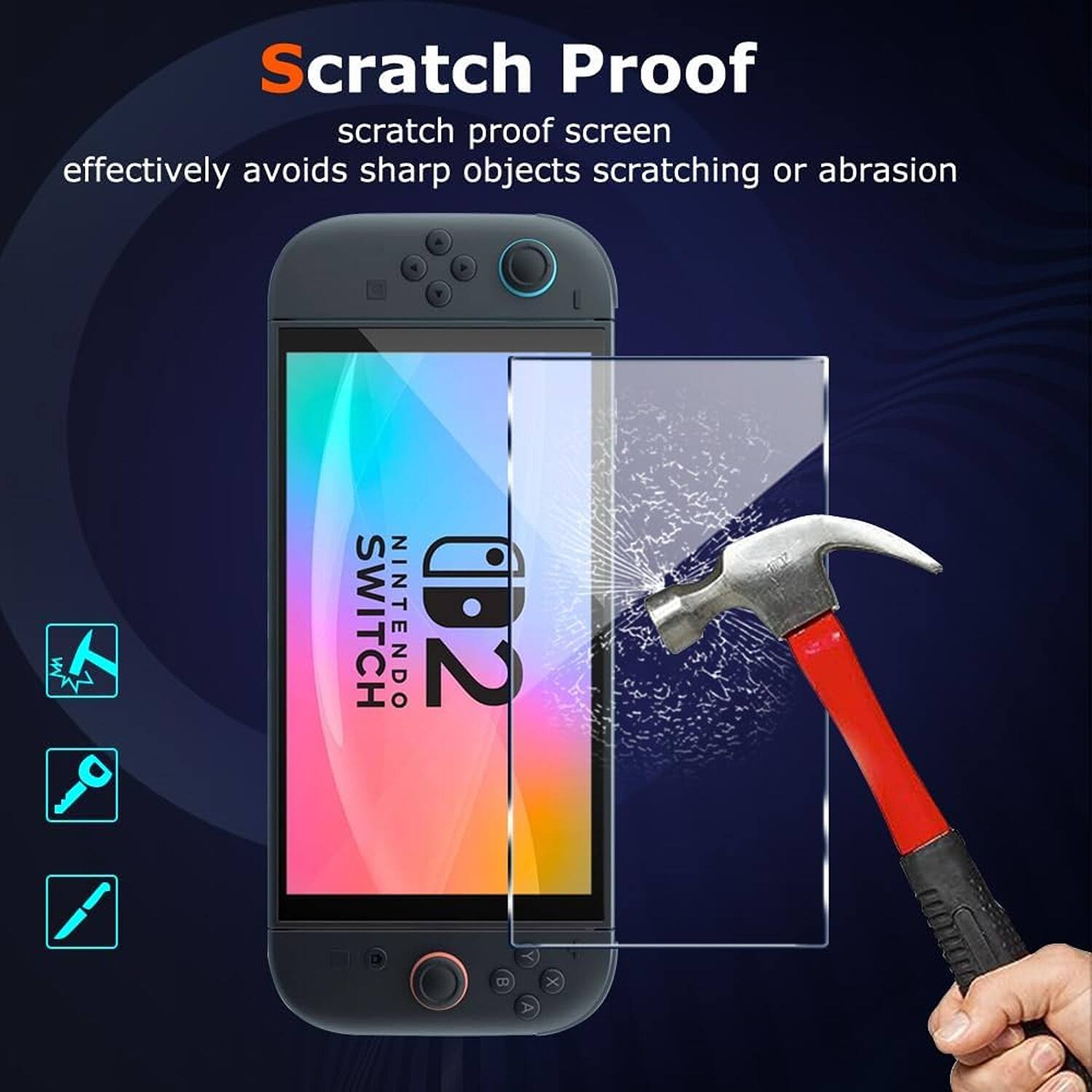 PARKER SLATER 2 Pack Screen Protector for Nintendo Switch 2 2025, 7.9 ...