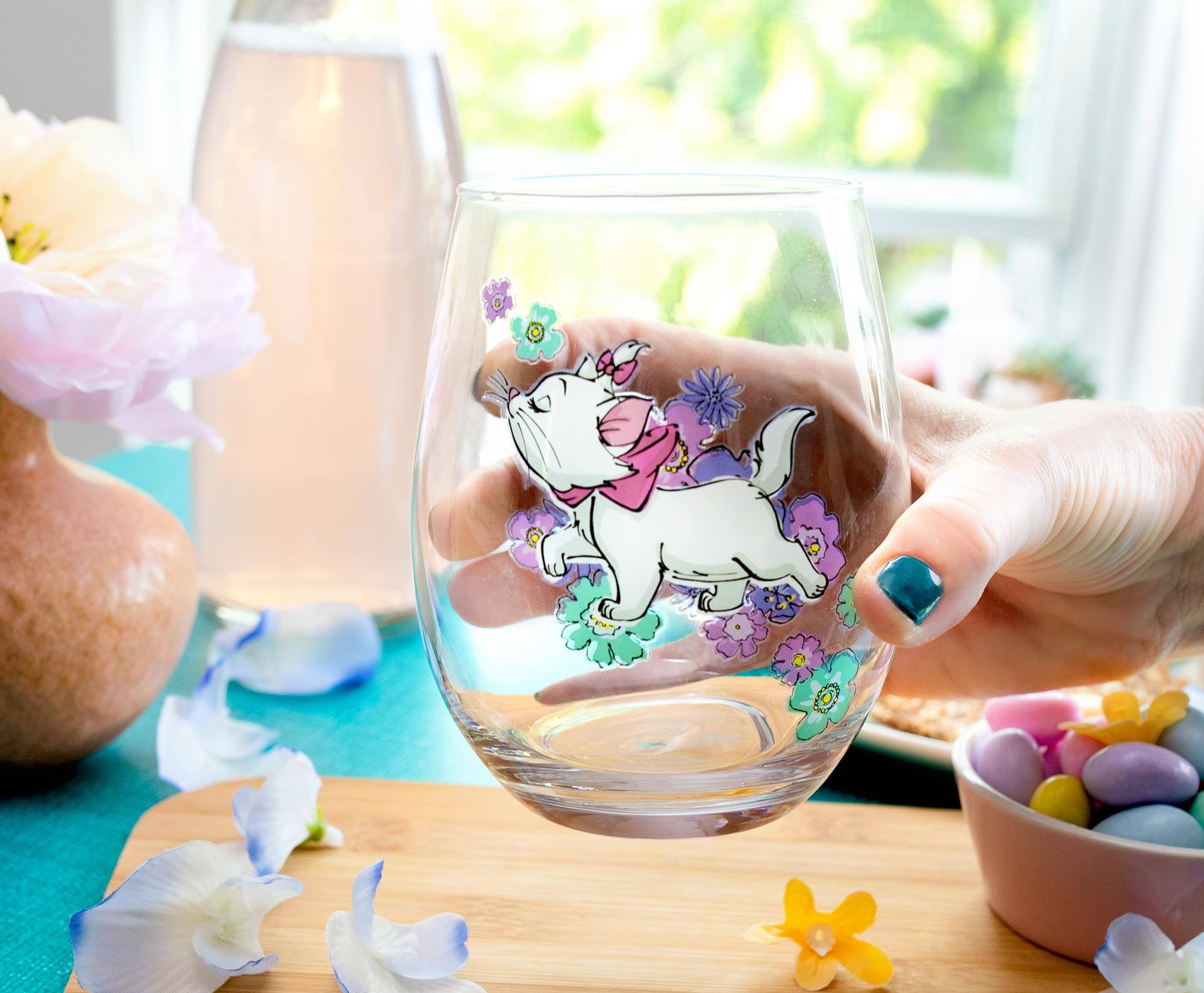 Silver Buffalo Disney The Aristocats Marie Walking Teardrop Stemless ...