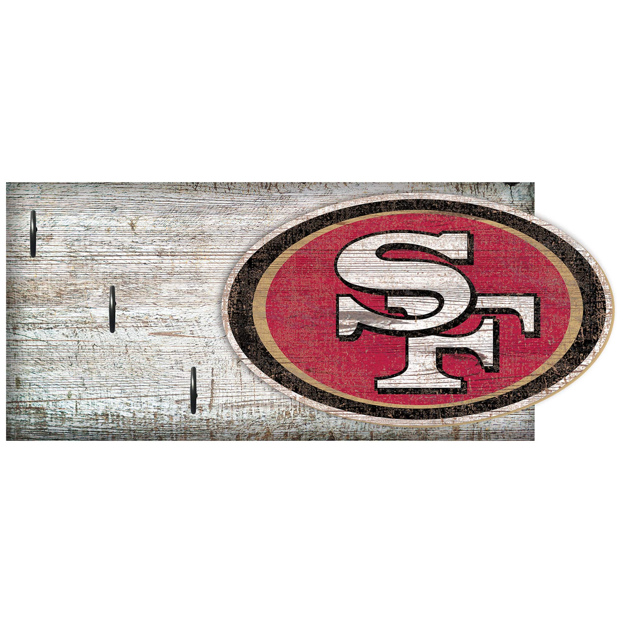 SAN Fan Creations - Francisco 49ers 6" x 12" Mounted Key Holder ...