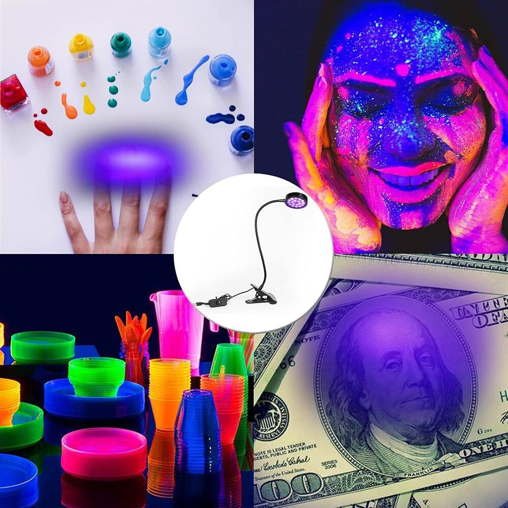 PARKER SLATER Portable UV LED light with clamp, 5W 395nm, gooseneck ...