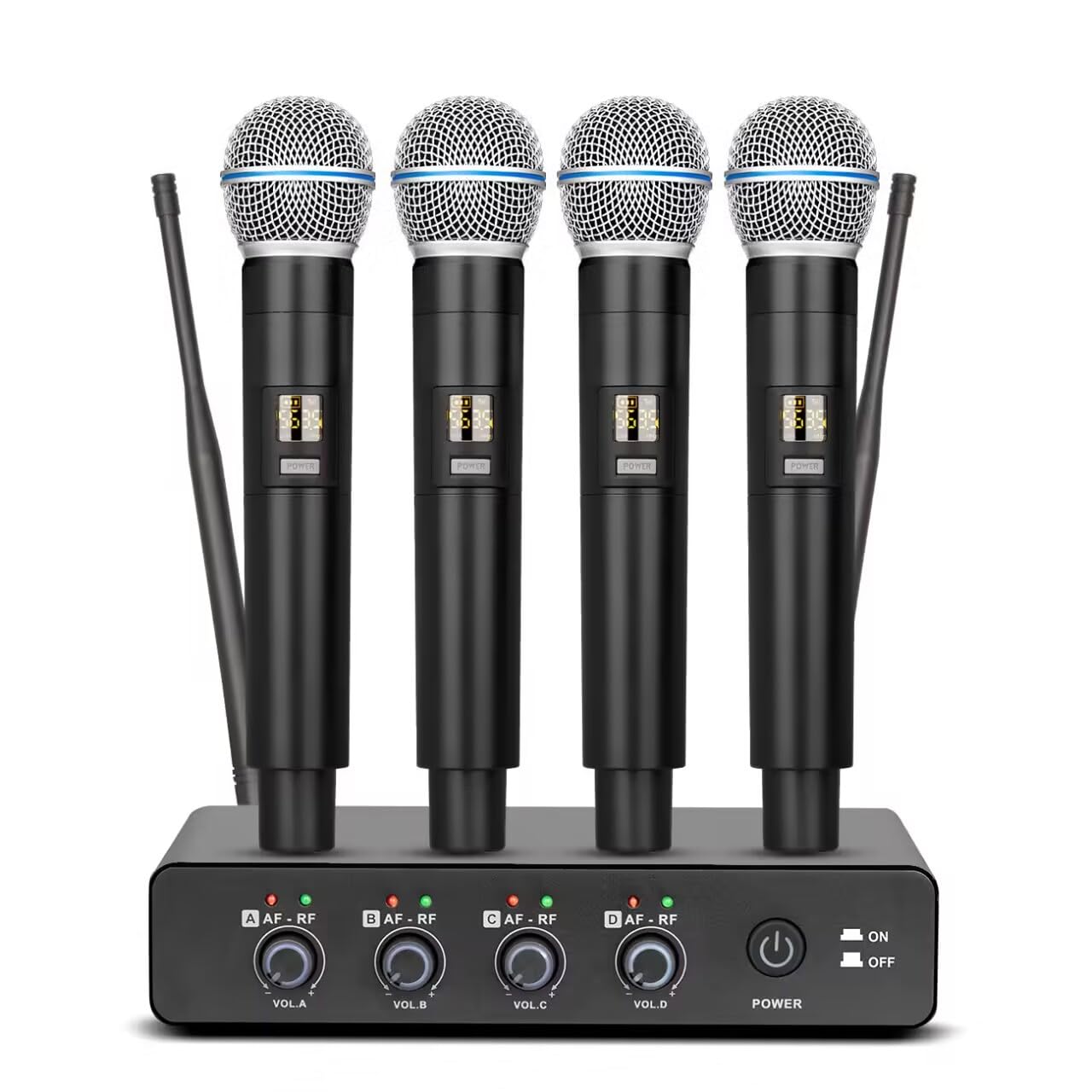 Dazzling Pops B 2000 Professional Wireless Microphone System 4 Cordless ...
